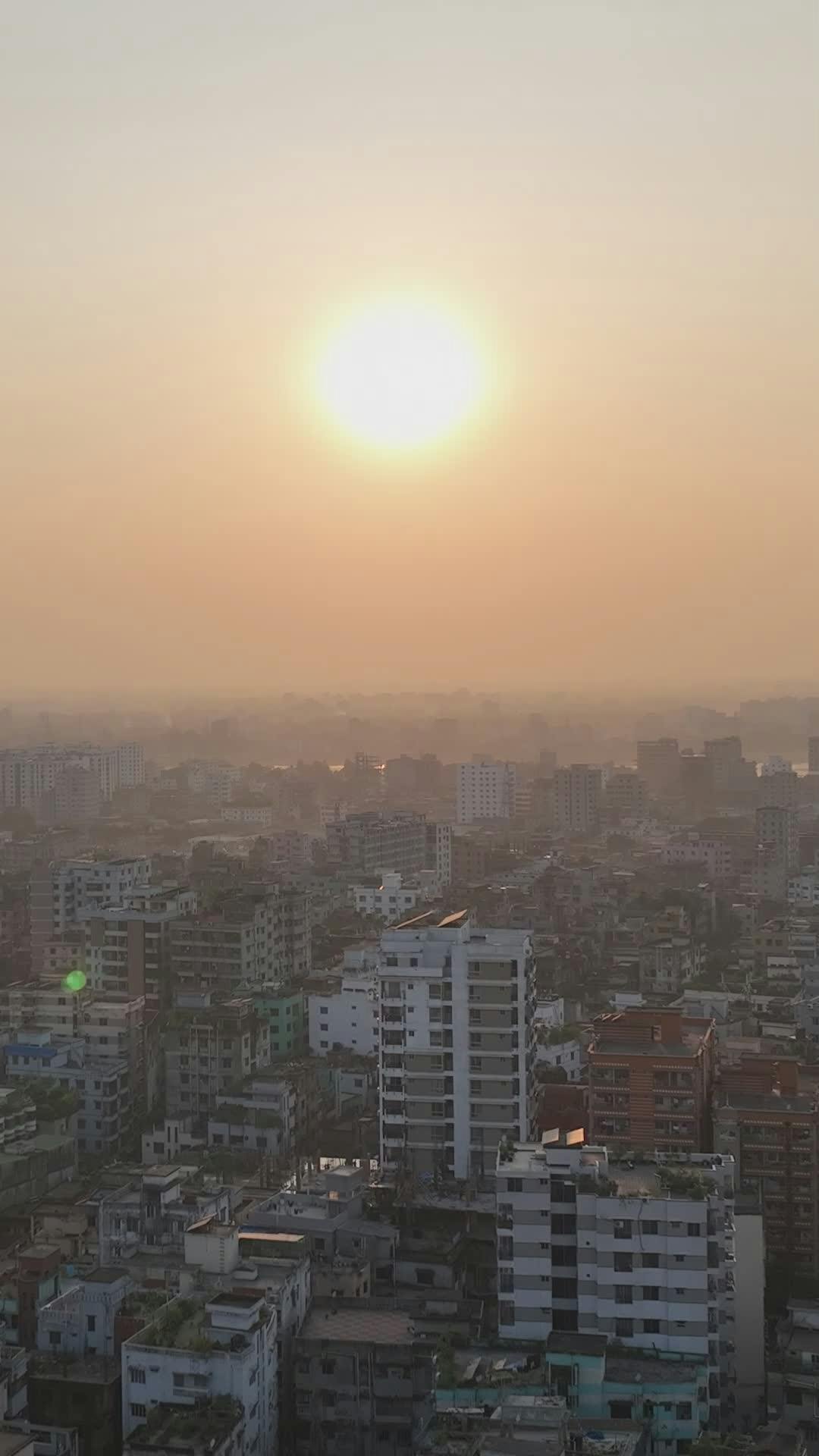 Aerial View of Dhaka City at Sunset Free Stock Video Footage, Royalty ...