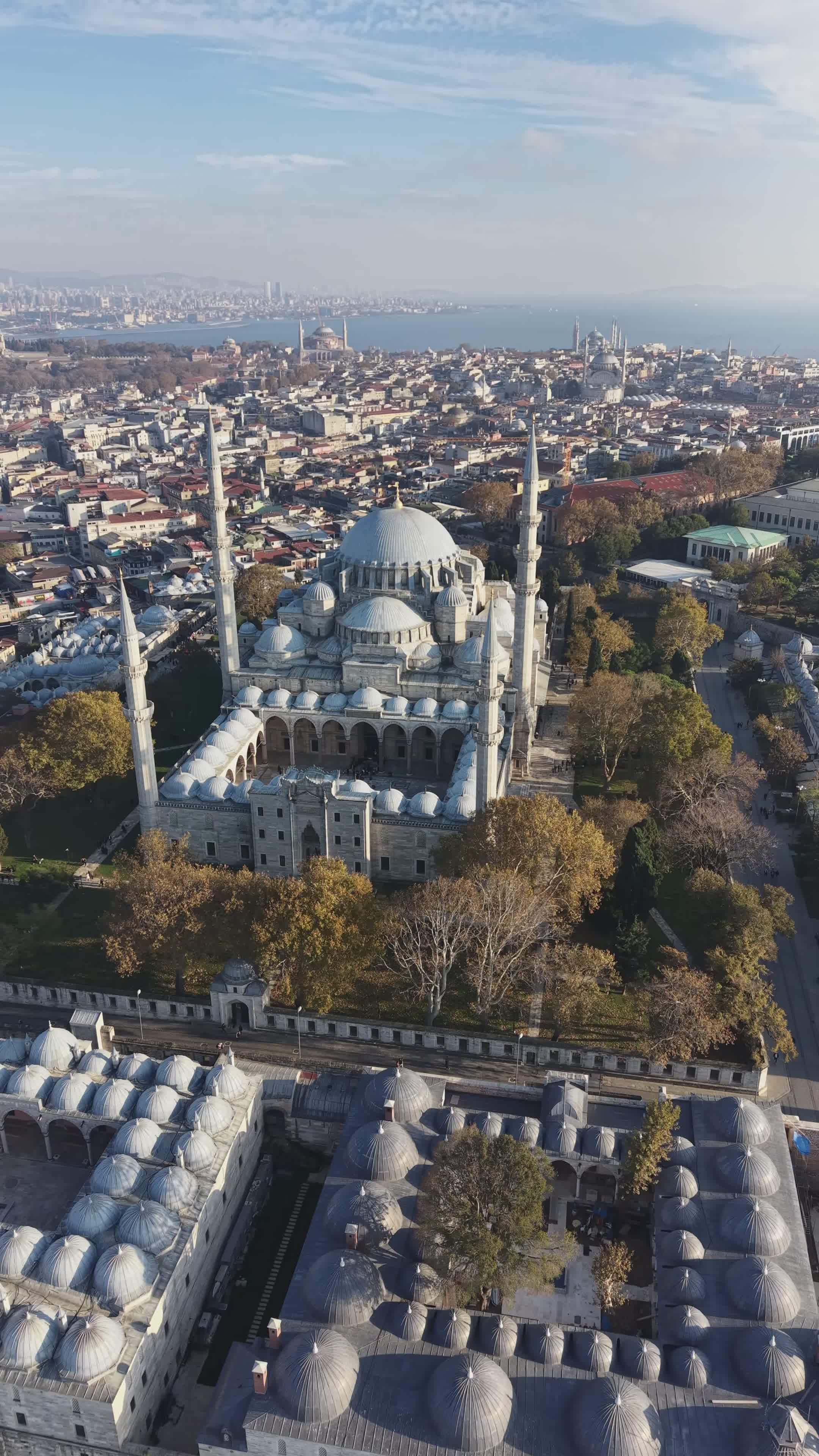 Aerial View of Süleymaniye Mosque in Istanbul Free Stock Video Footage ...