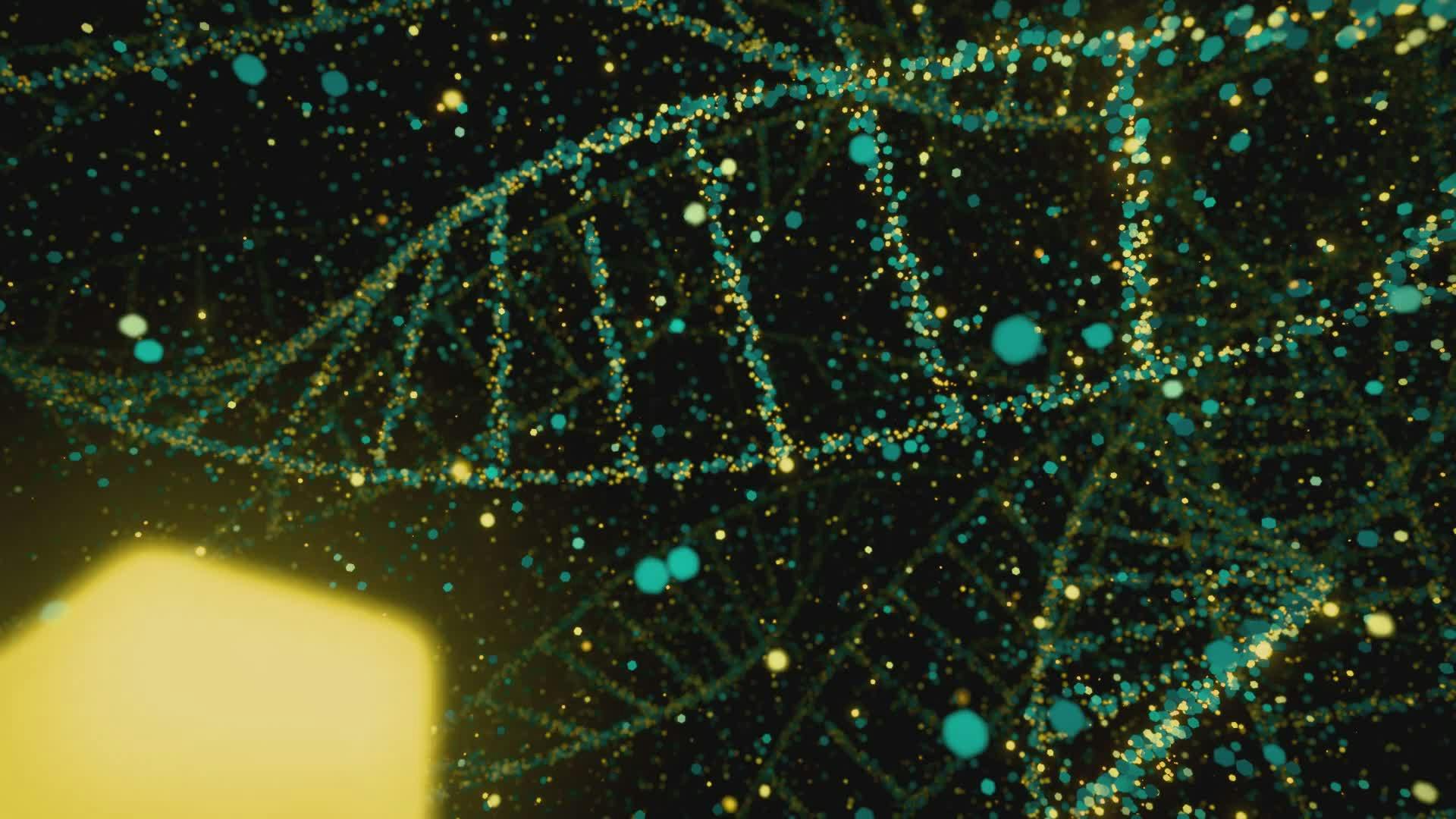 Abstract DNA Helix with Floating Particles Animation Free Stock Video ...