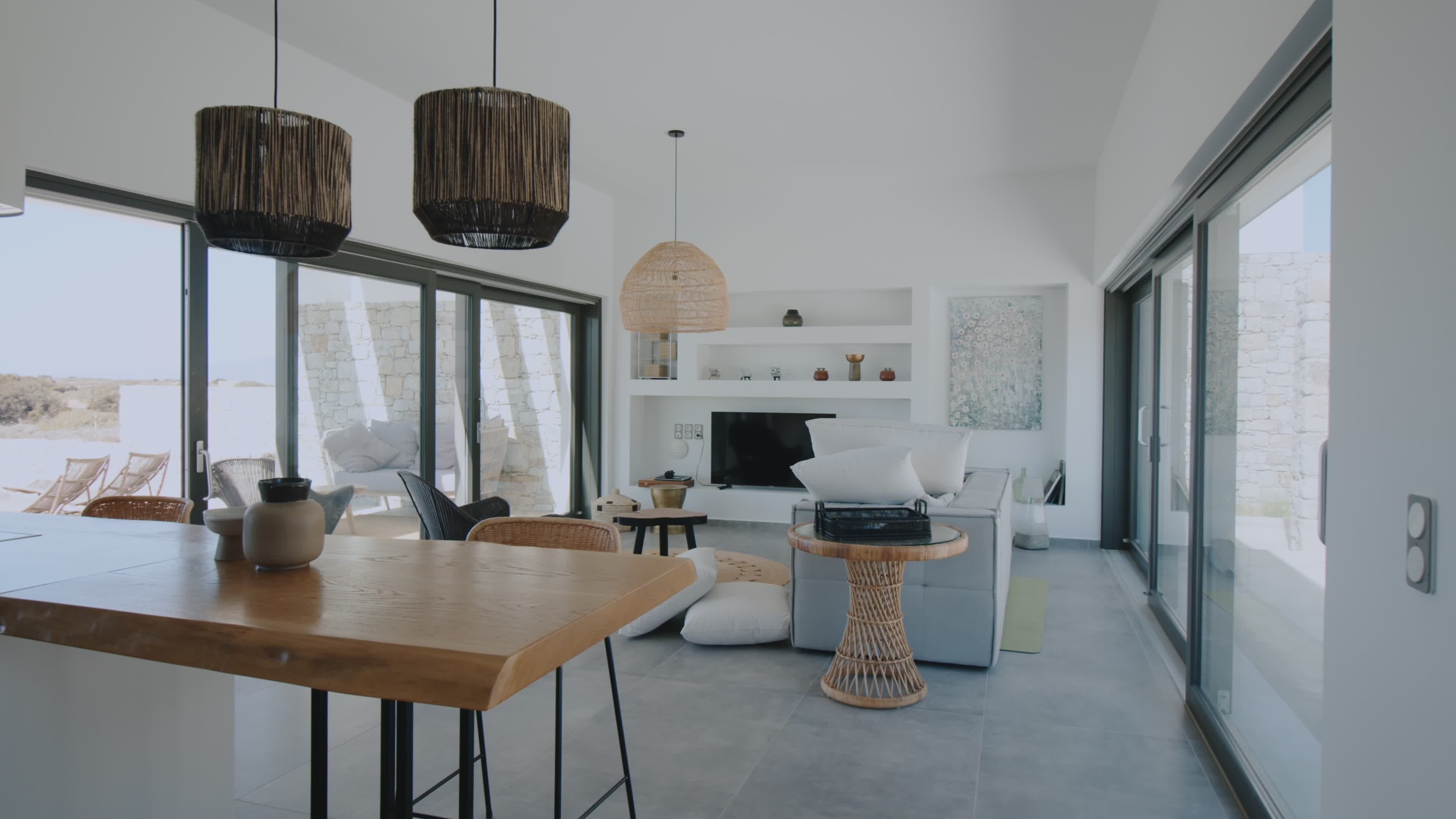 Modern Luxury Villa with Ocean View Interiors Free Stock Video Footage ...