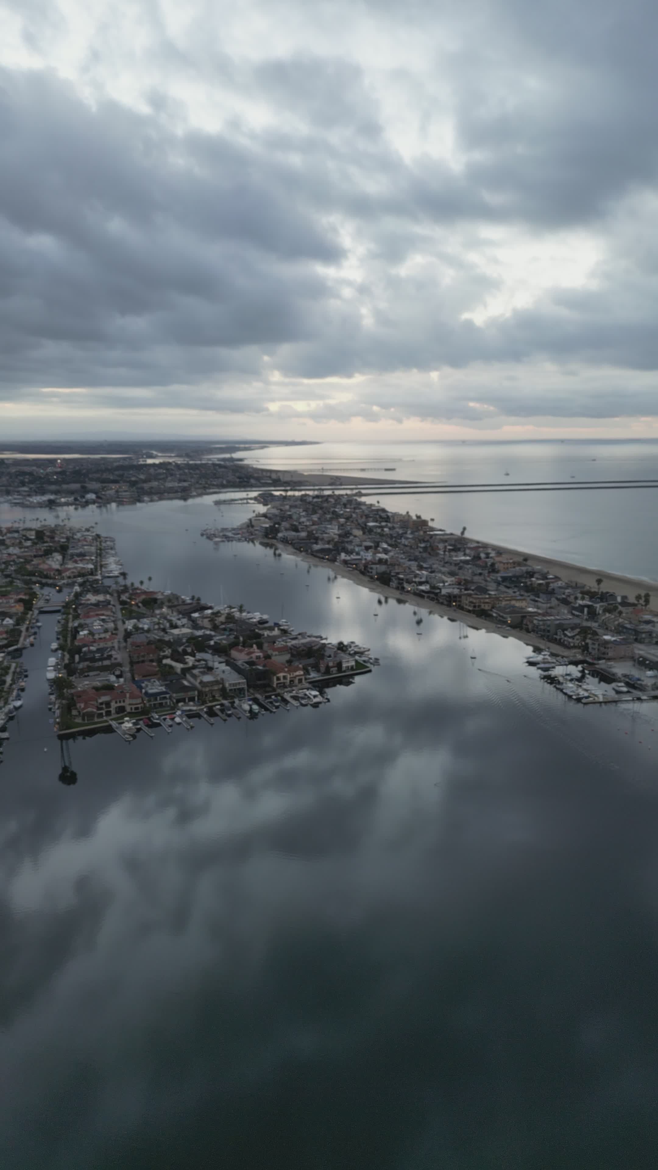Aerial View of Long Beach Harbor at Sunrise Free Stock Video Footage ...