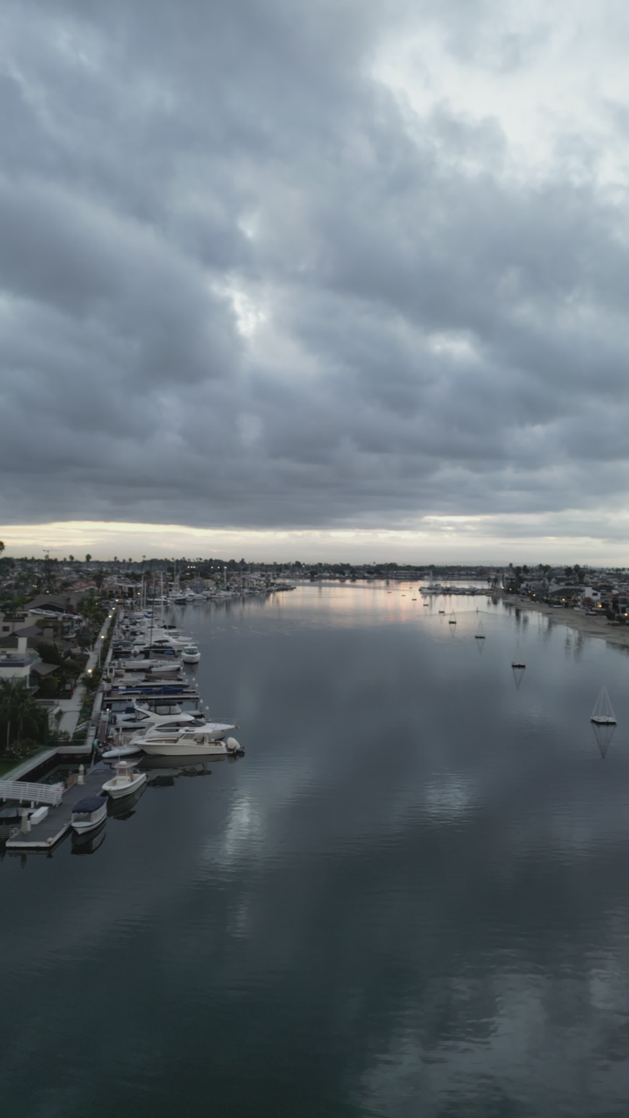 Aerial View of Long Beach Harbor at Sunrise Free Stock Video Footage ...