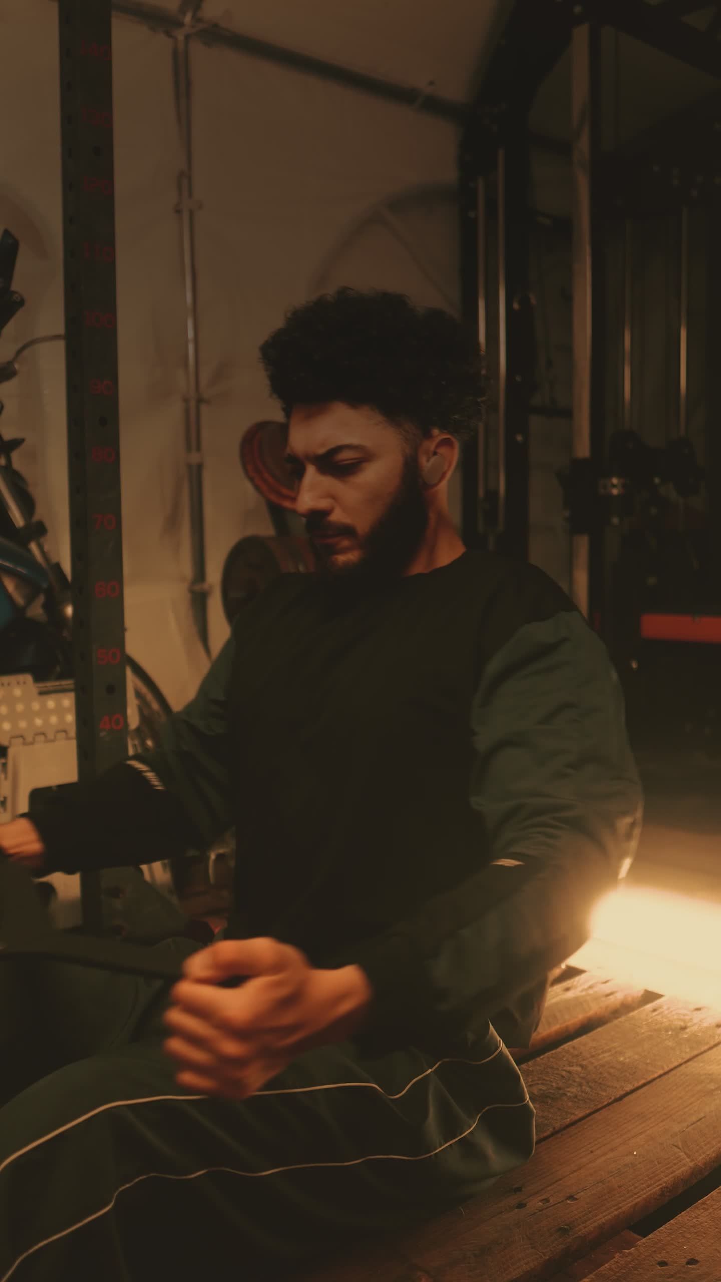 Focused Indoor Gym Routine in Dim Lighting Free Stock Video Footage ...