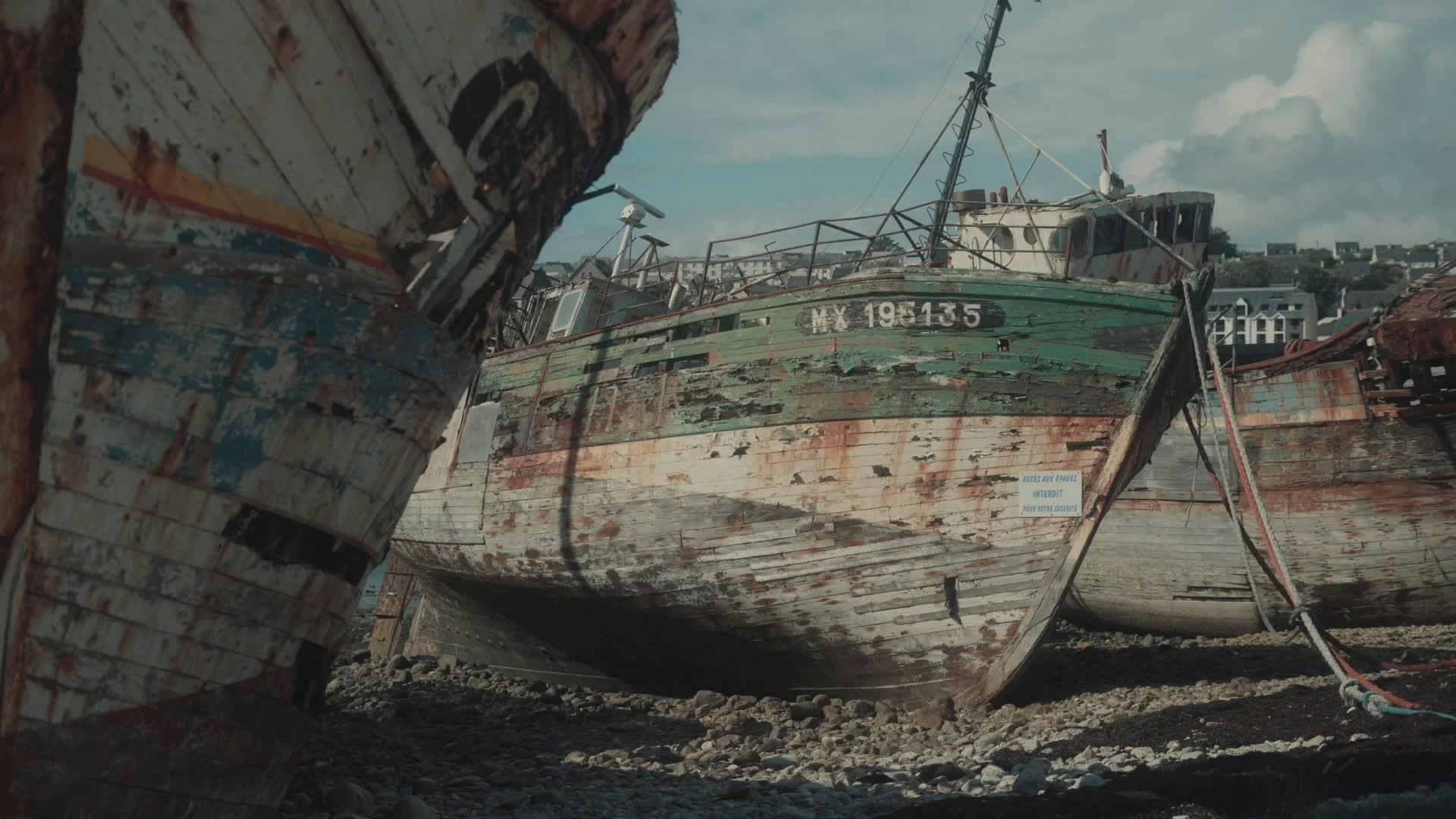 Aging Fishing Boats in Brittany Harbor Free Stock Video Footage ...