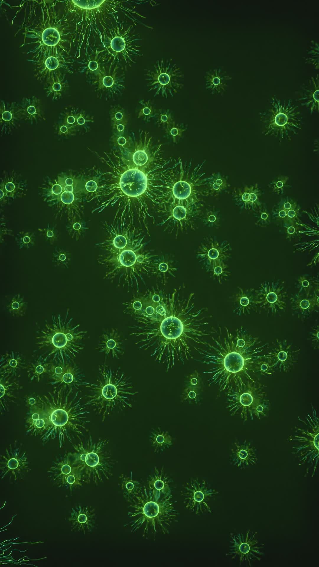 Glowing Green Microorganisms in Motion Free Stock Video Footage ...
