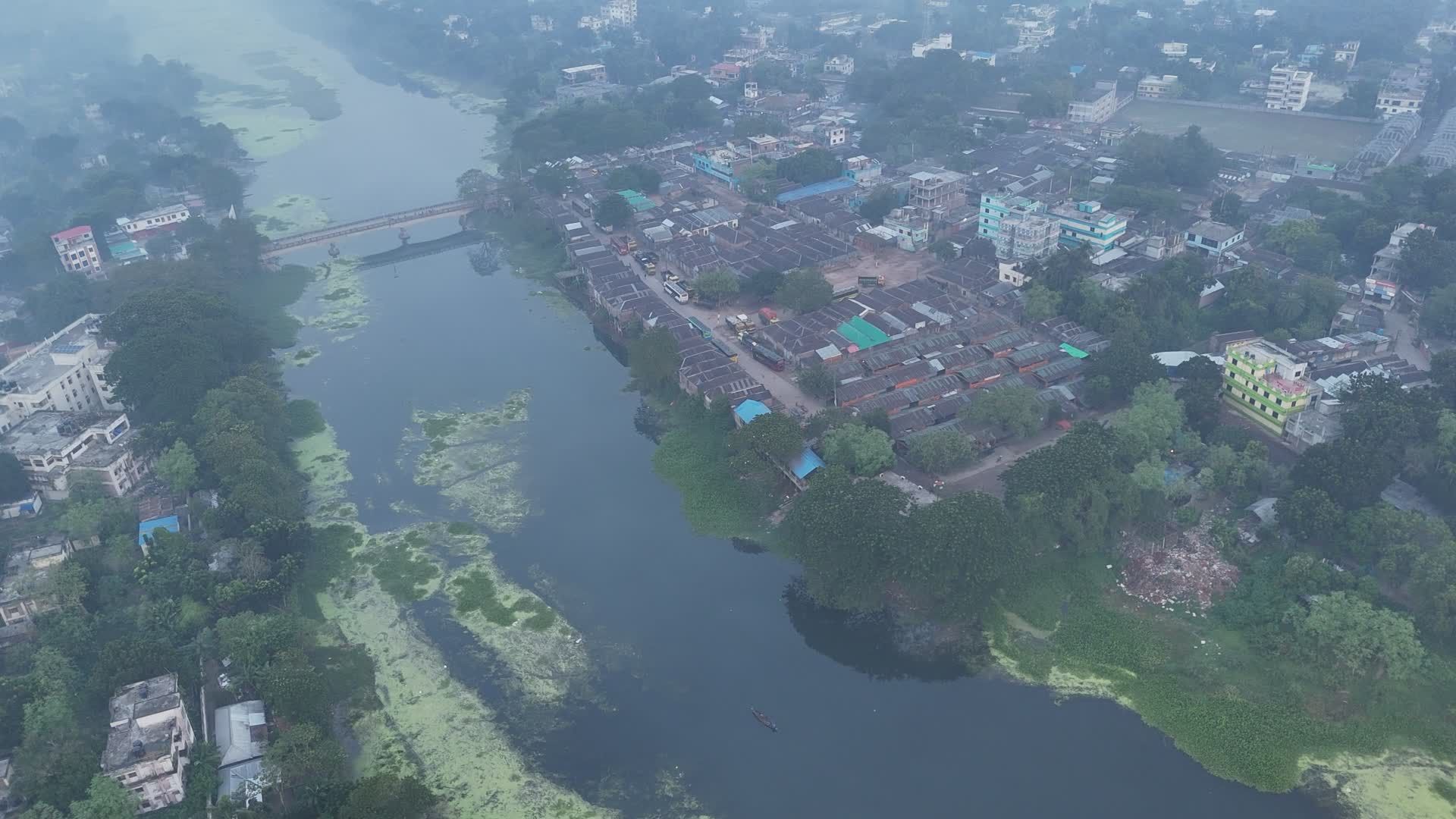 Aerial View of Chitra River in Jhenaidah, Bangladesh Free Stock Video ...