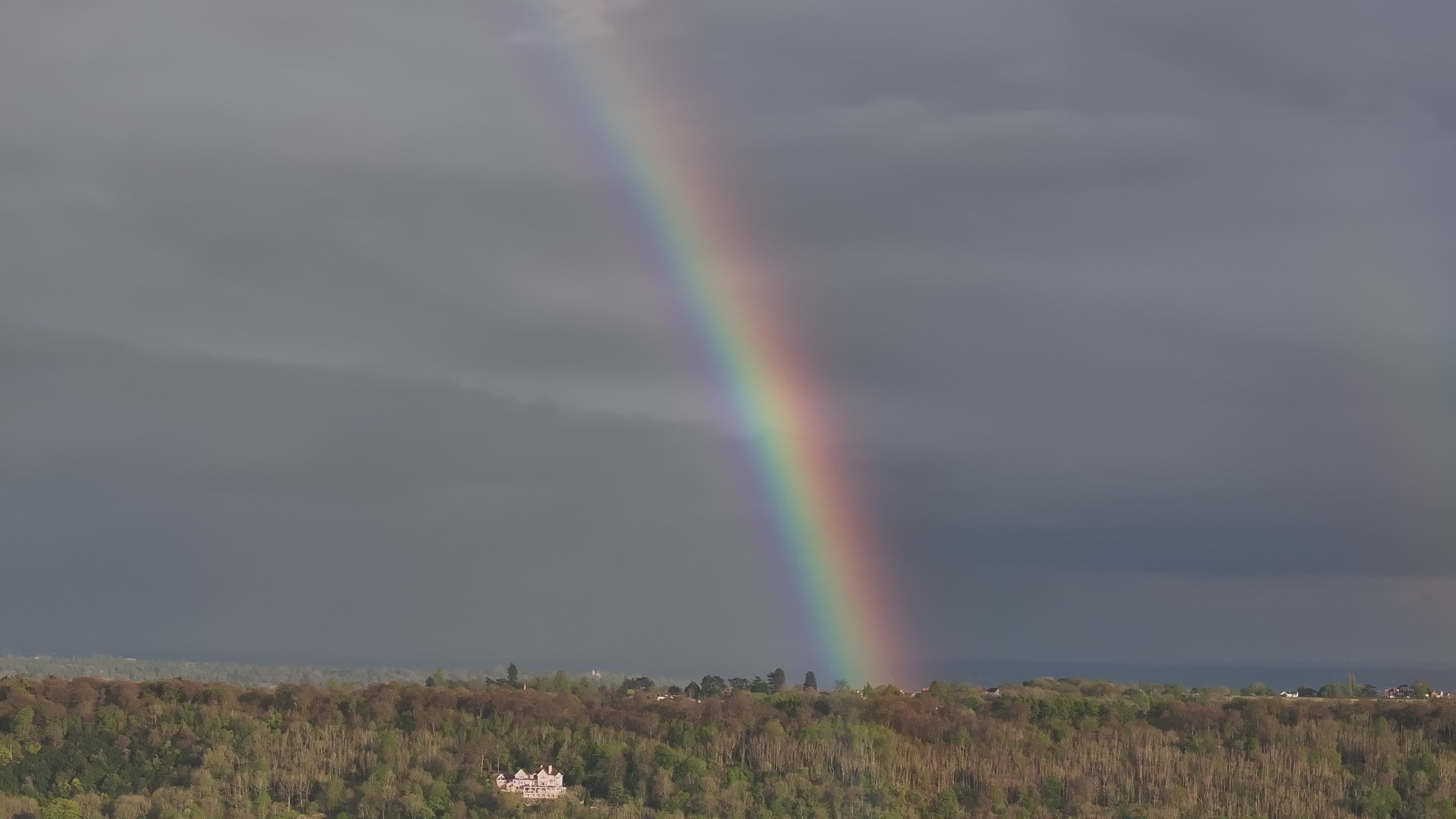 Bright Rainbow Over Lush Green Forest Free Stock Video Footage, Royalty ...