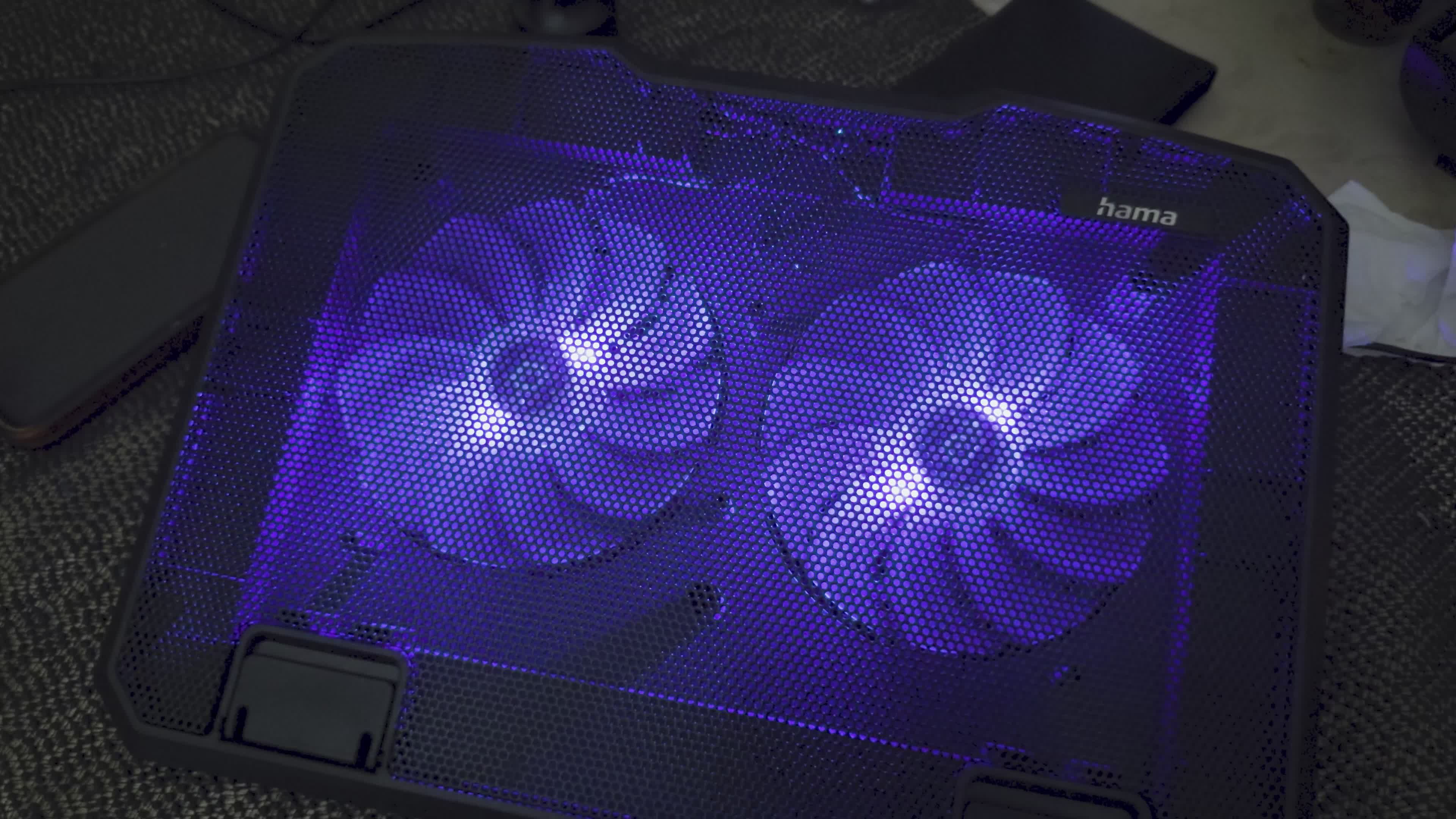 LED Laptop Cooling Pad with Dual Fans Free Stock Video Footage, Royalty ...