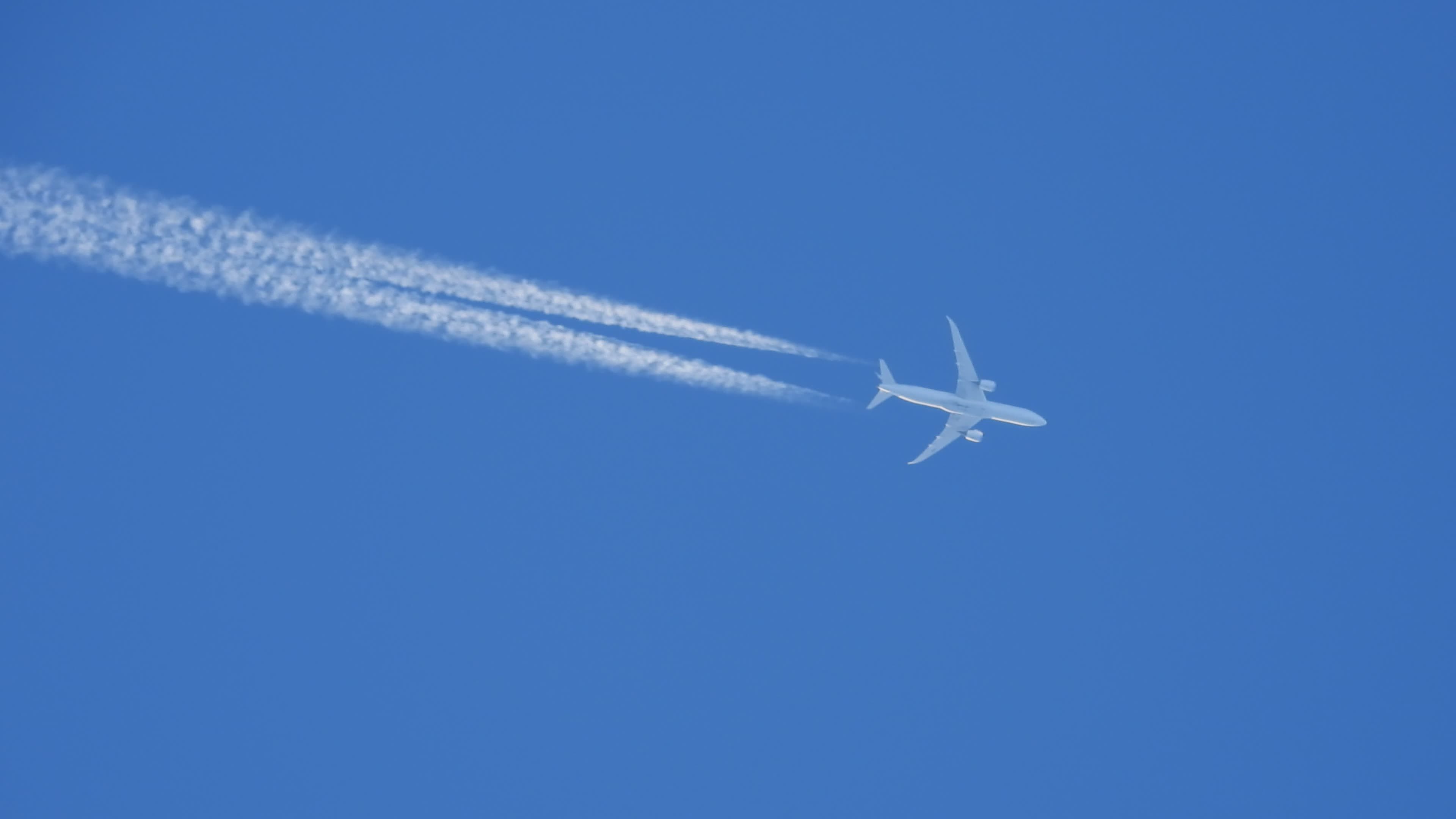Commercial Jet Flying High with Contrails Free Stock Video Footage ...