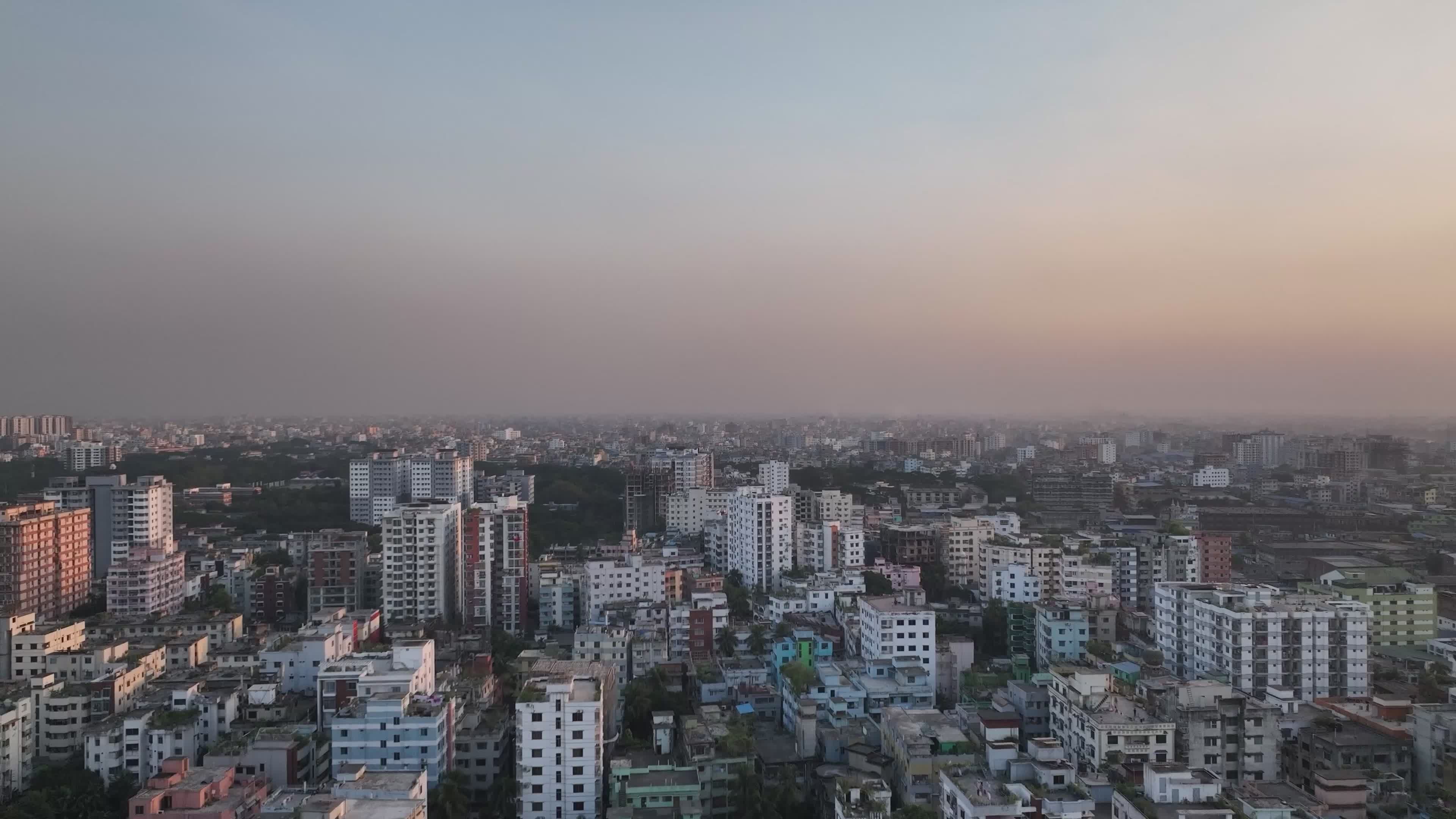 Sunset Aerial View of Dhaka City Skyline Free Stock Video Footage ...