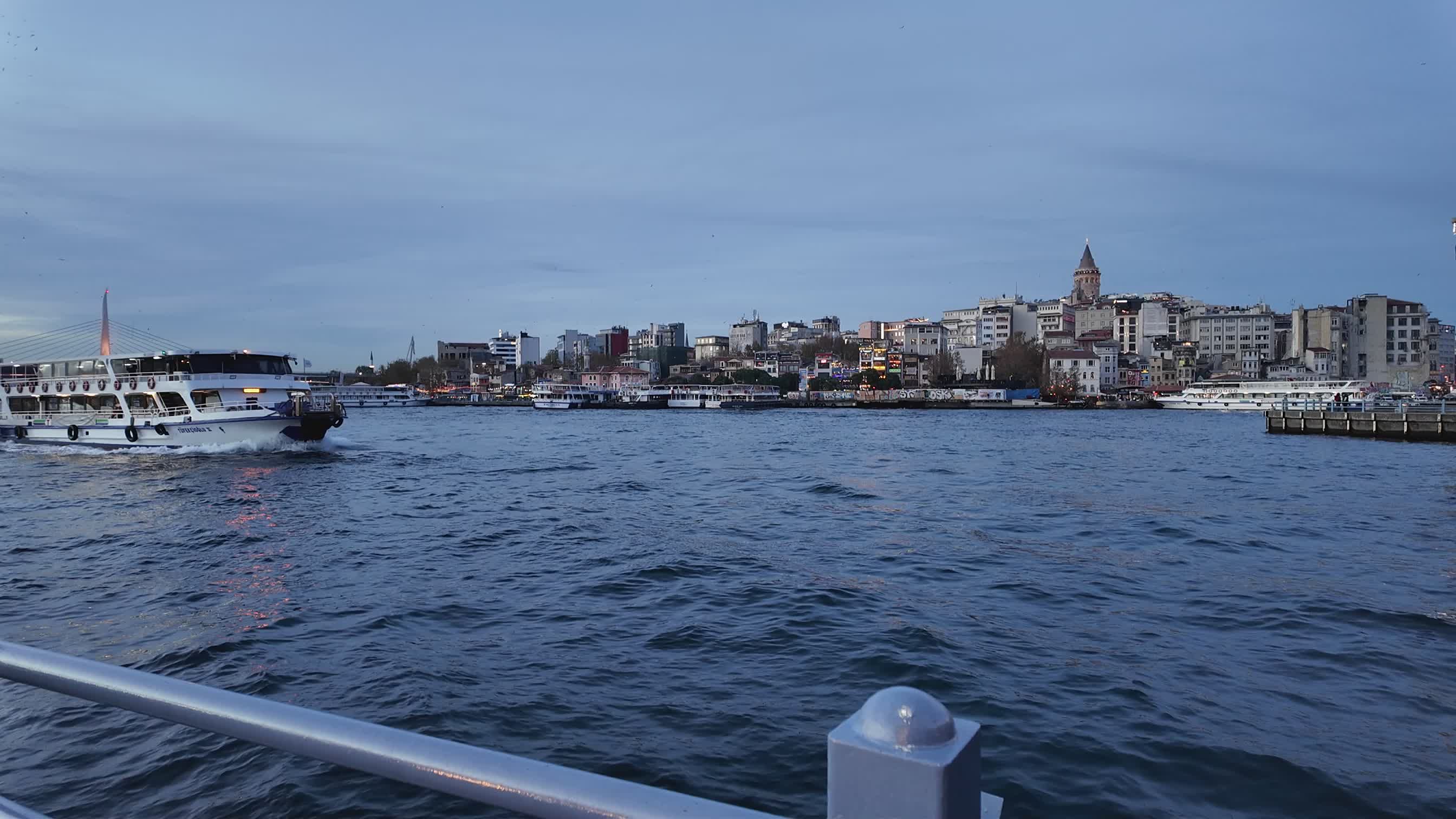 Ferry Crossing at Galata Bridge, Istanbul Free Stock Video Footage ...