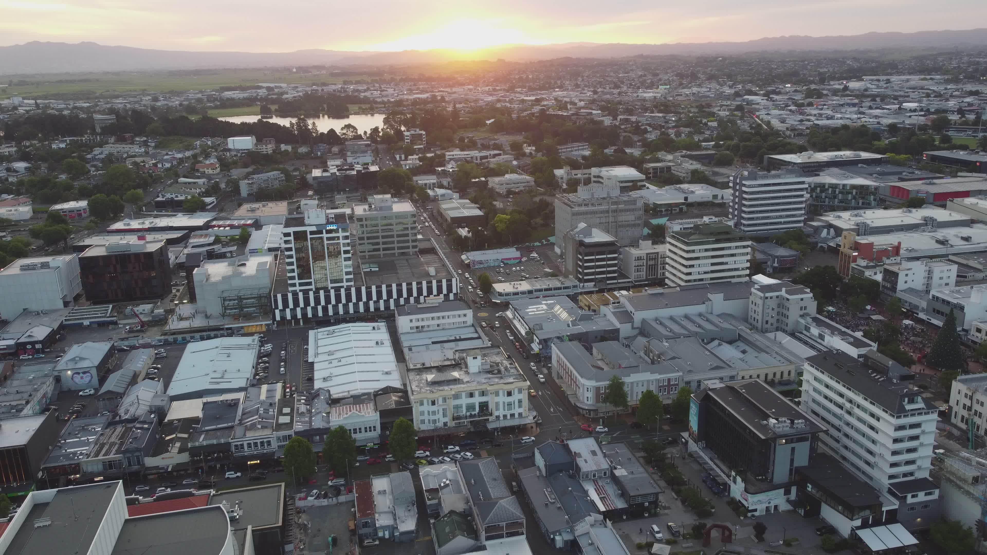 Stunning Aerial View of Hamilton at Sunset Free Stock Video Footage ...
