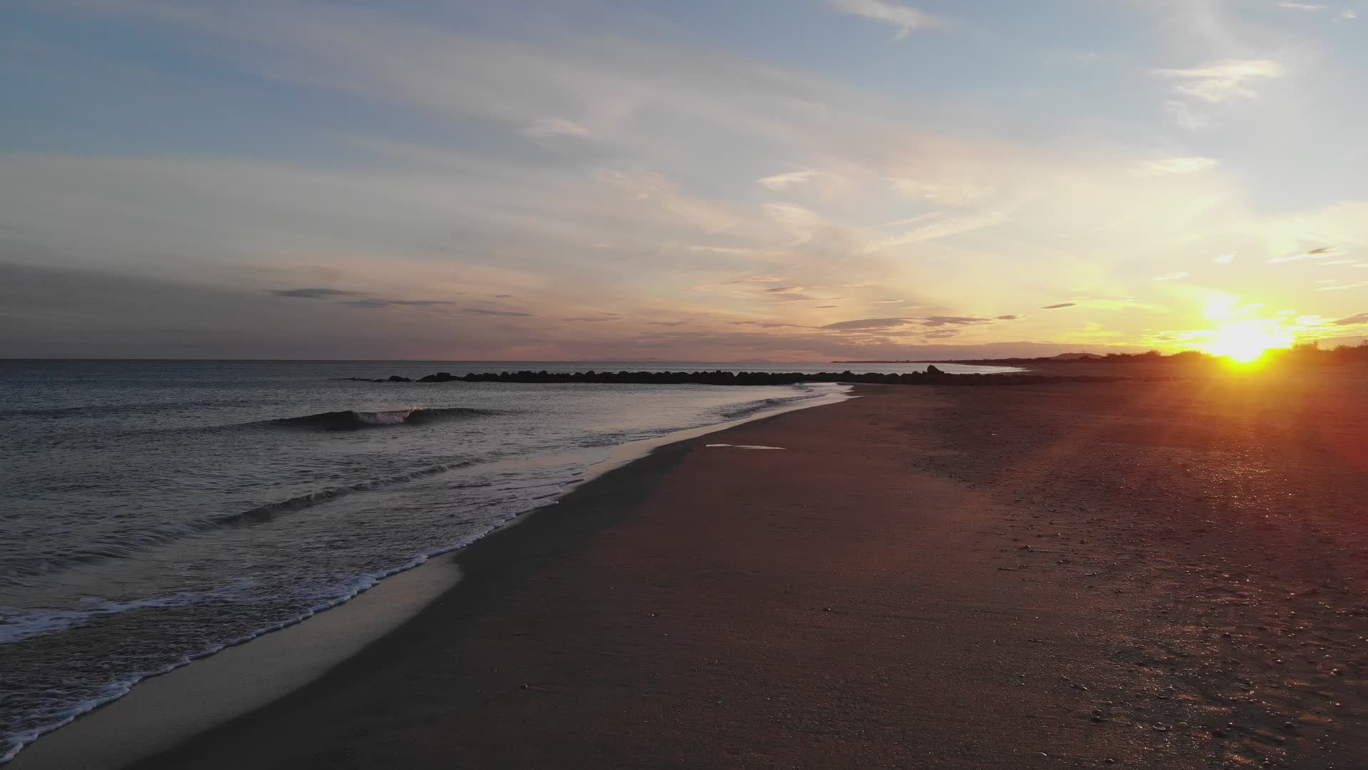 Tranquil Sunset Over Serene Beachscape Free Stock Video Footage ...
