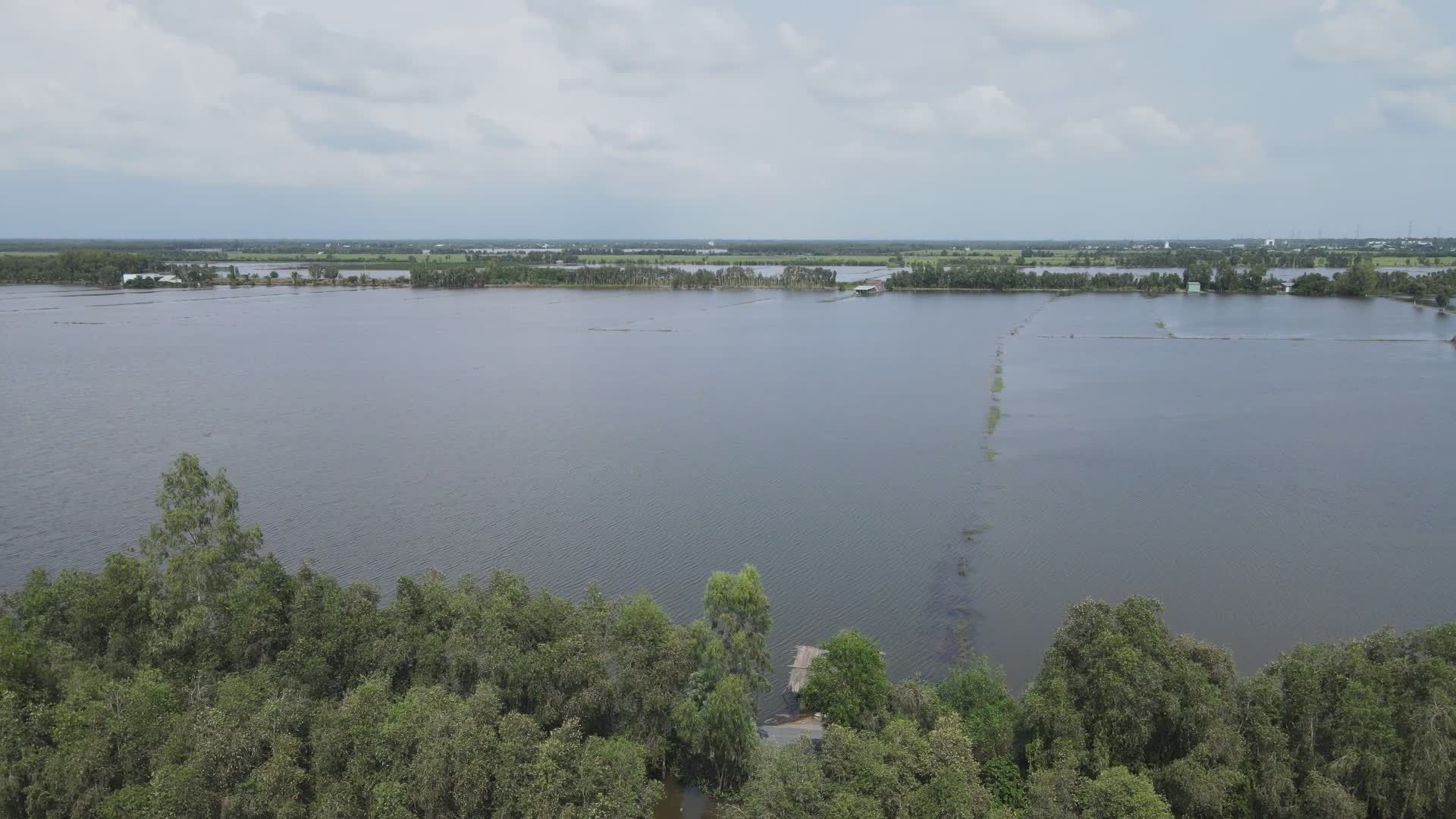 Serene Aerial View of Expansive Lake Landscape Free Stock Video Footage ...