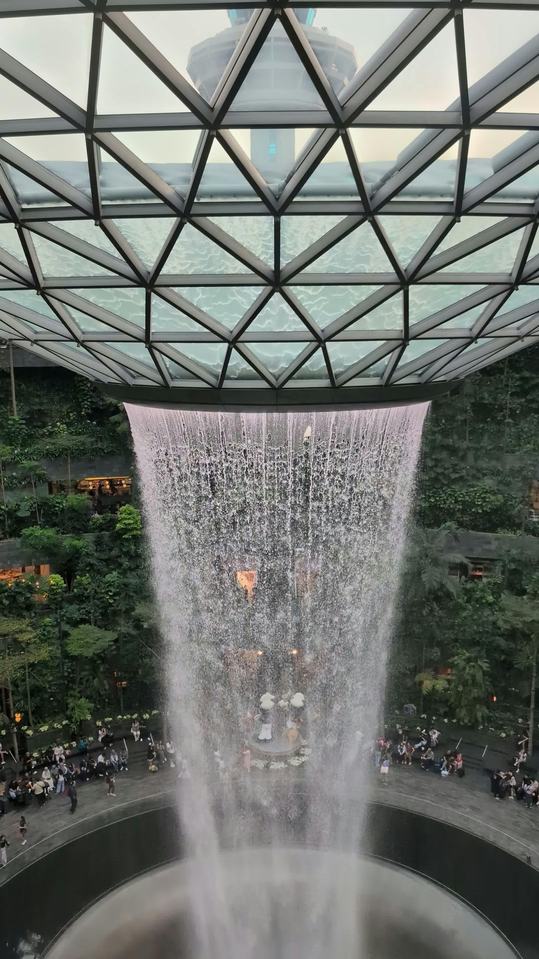 Indoor Waterfall in Singapore Jewel Changi Free Stock Video Footage ...
