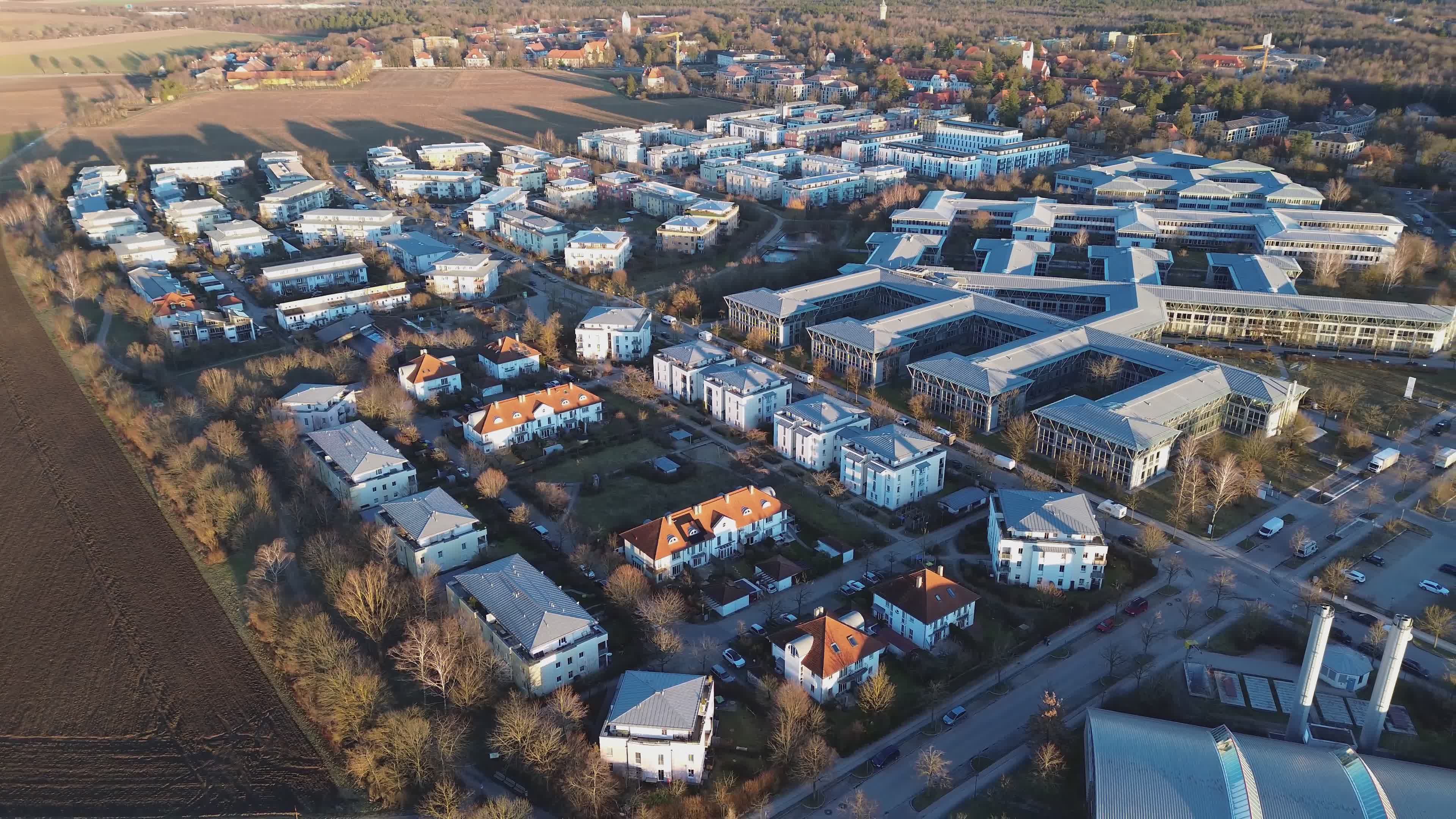 Aerial View of Modern Suburban Architecture Free Stock Video Footage ...