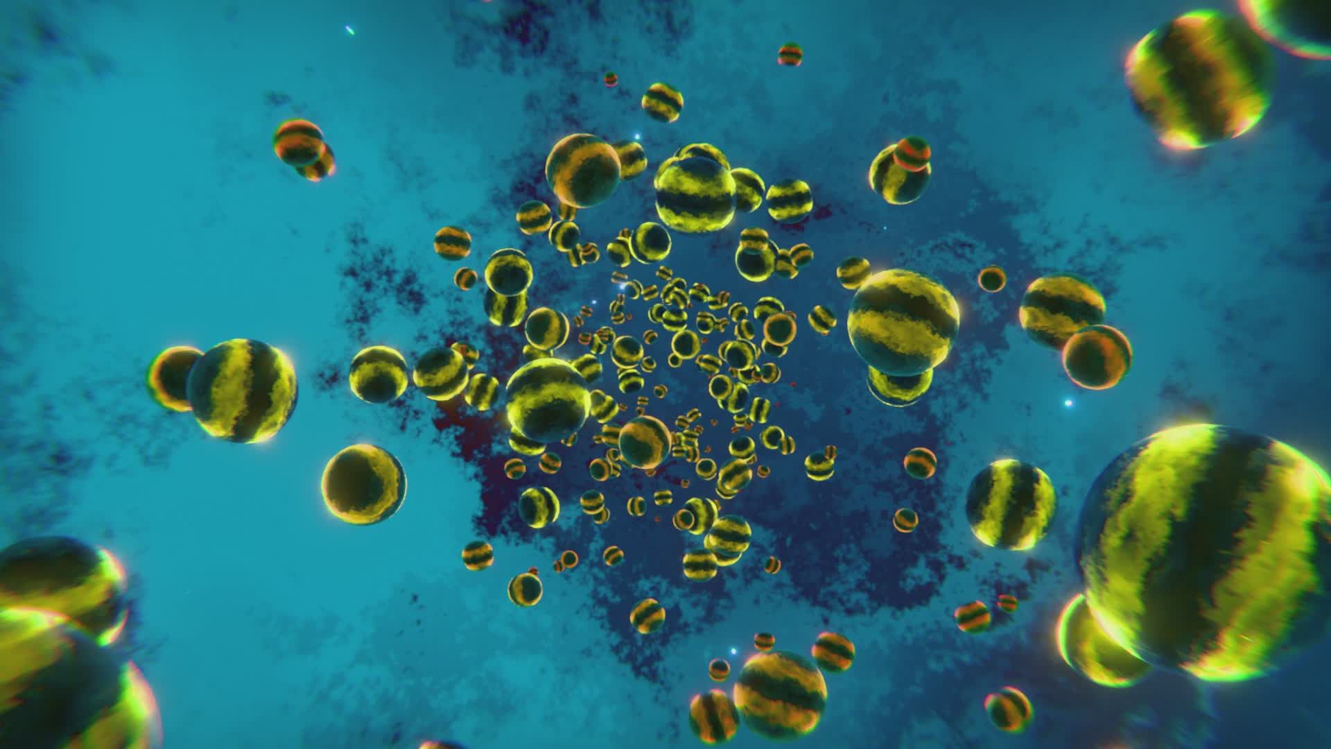 Abstract 3D Spherical Animation in Space Free Stock Video Footage ...