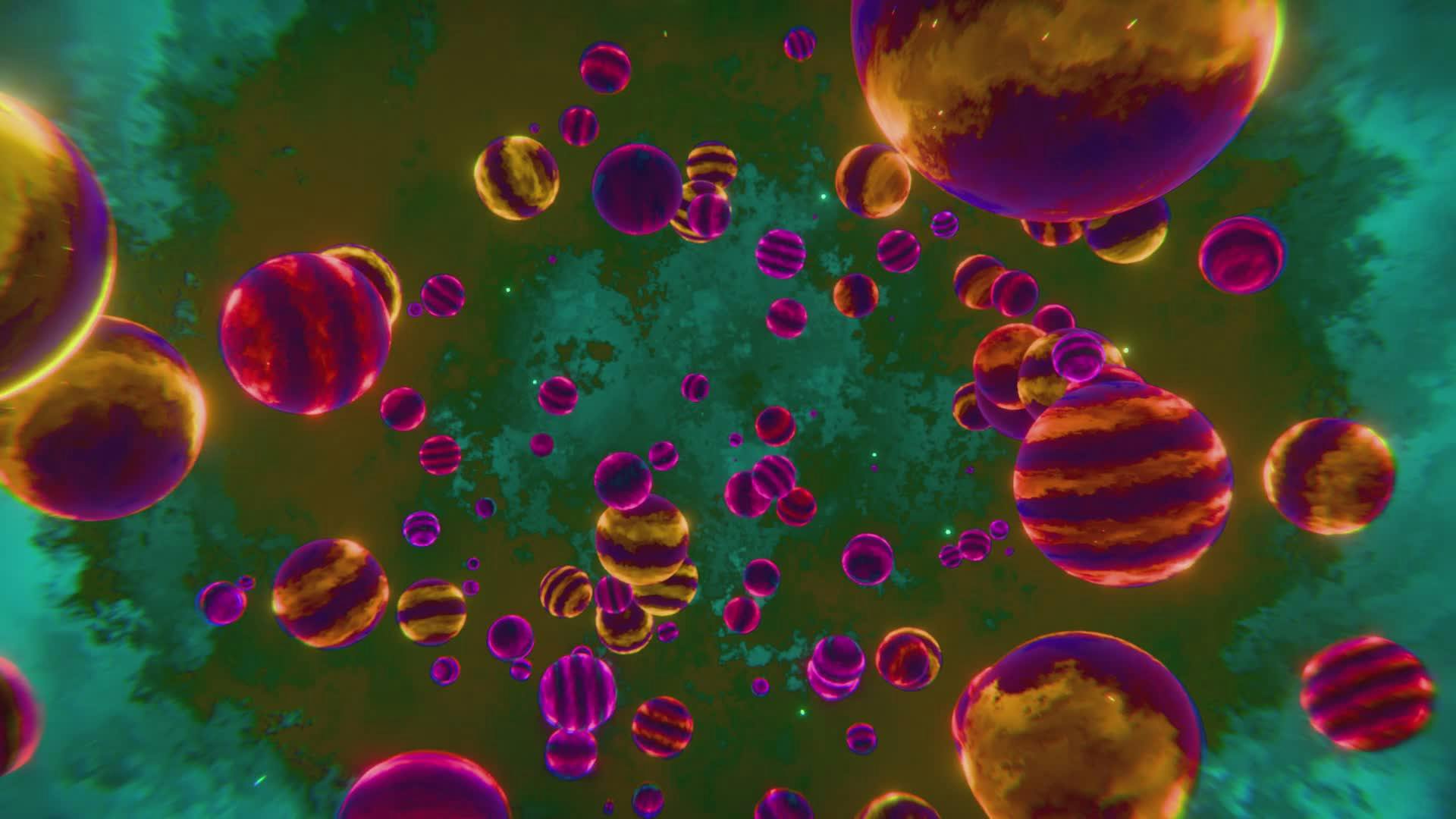 Vivid Abstract Animation of Floating Spheres Free Stock Video Footage ...