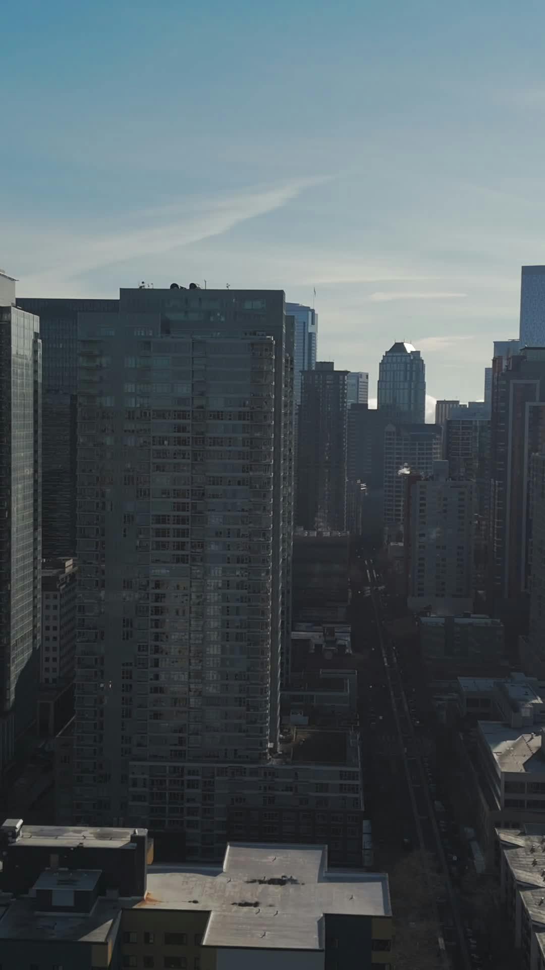 Drone Aerial View of Seattle Skyline with Space Needle Free Stock Video ...