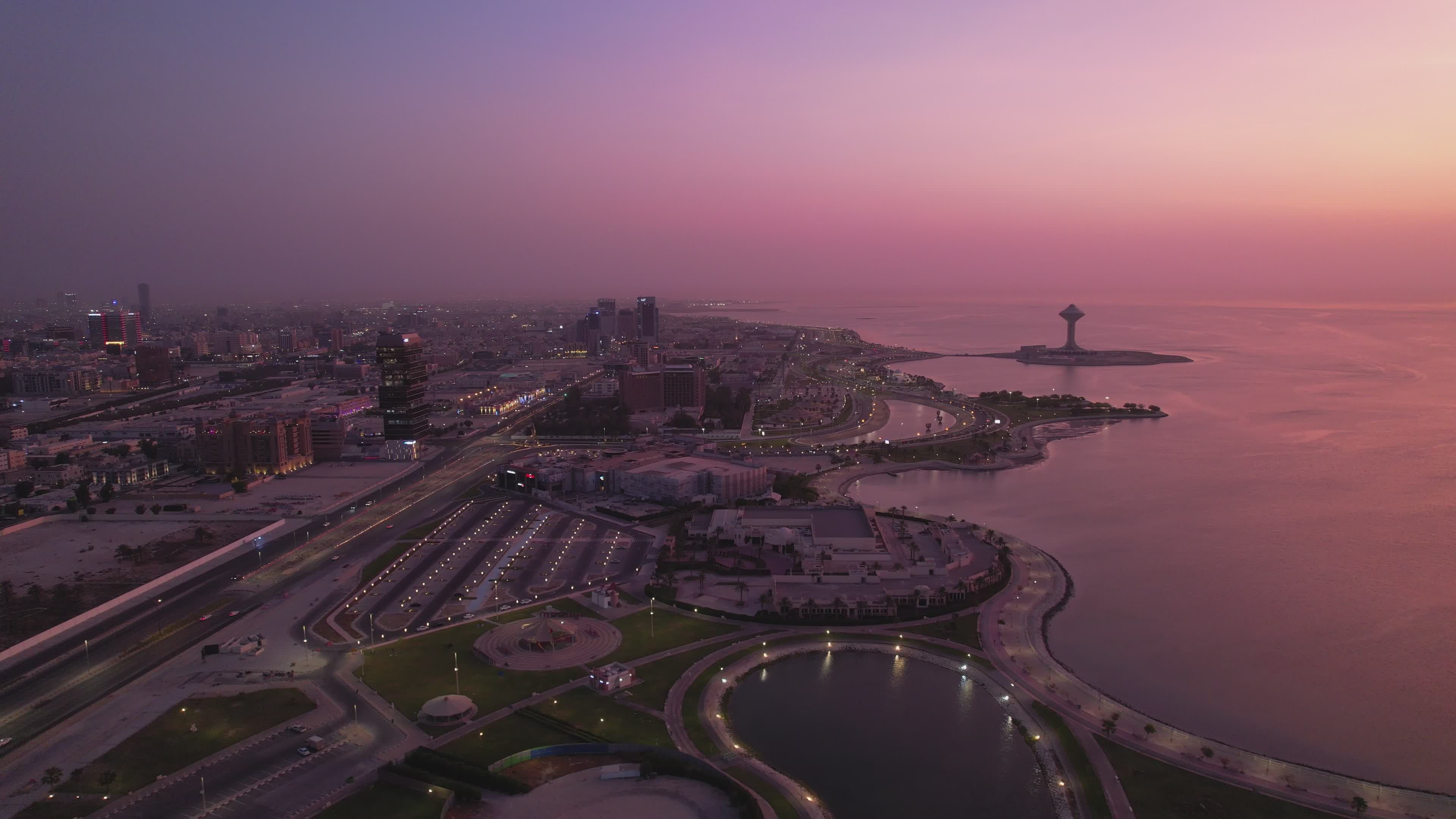 Aerial Sunset View of Al Khobar, Saudi Arabia Free Stock Video Footage ...