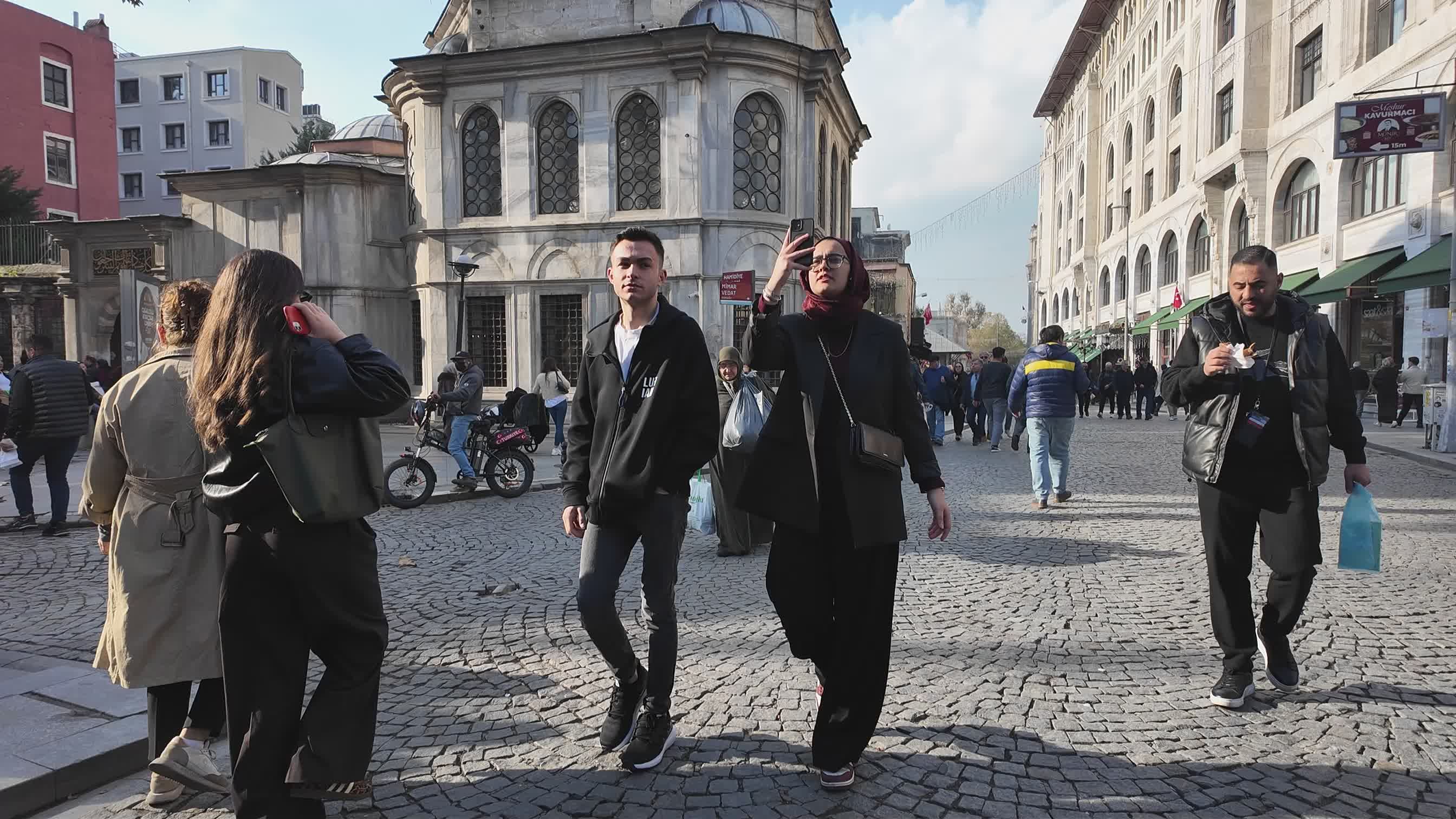 Busy Street Scene Near Historic Istanbul Mosque Free Stock Video ...