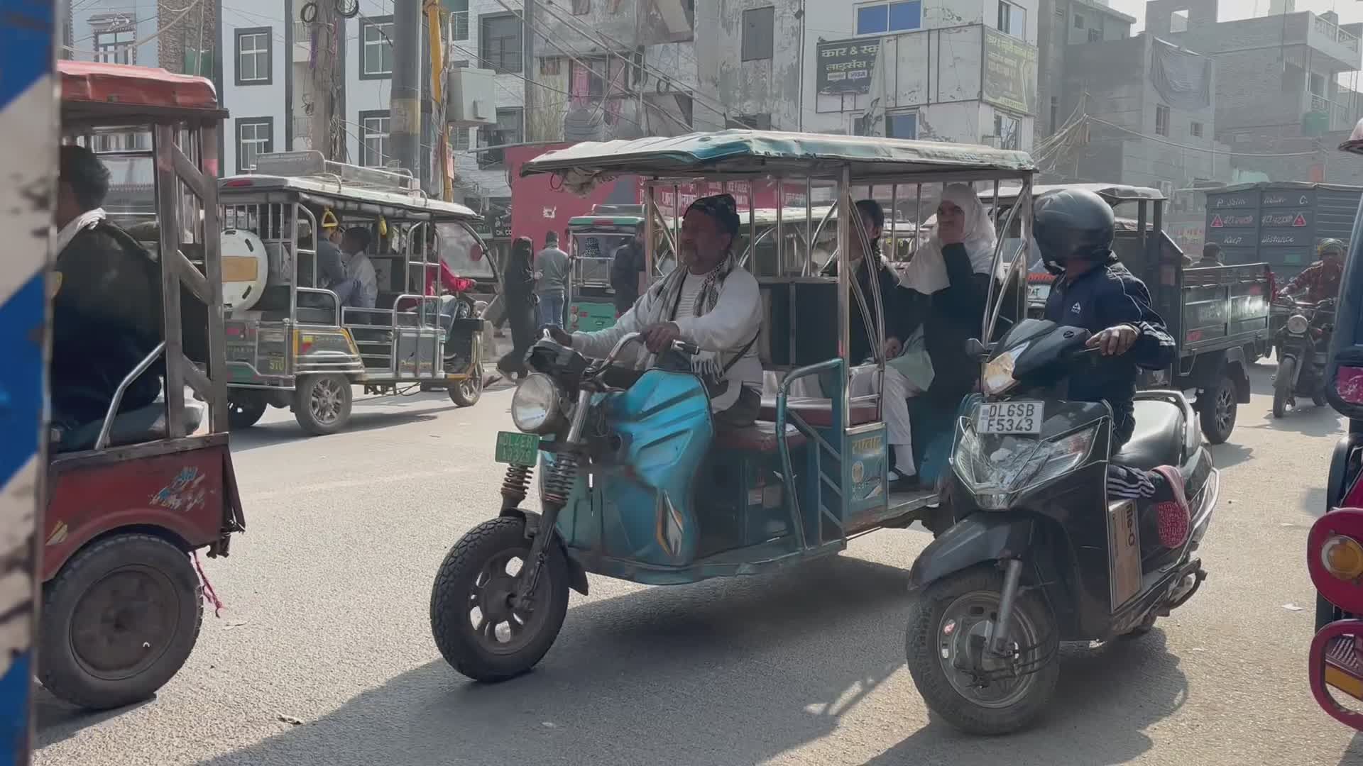Bustling Delhi Street Traffic Scene in Daylight Free Stock Video ...