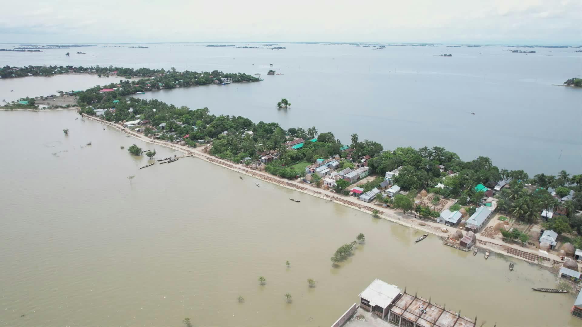 Aerial View of Flooded Kishoreganj, Bangladesh Free Stock Video Footage, Royalty-Free 4K & HD ...
