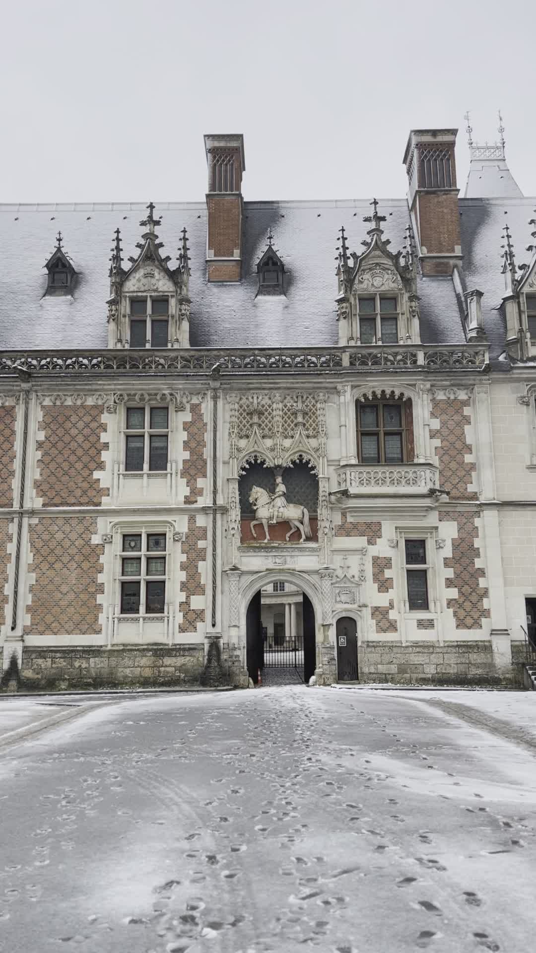 Snowy Winter Scene at French Chateau Free Stock Video Footage, Royalty ...