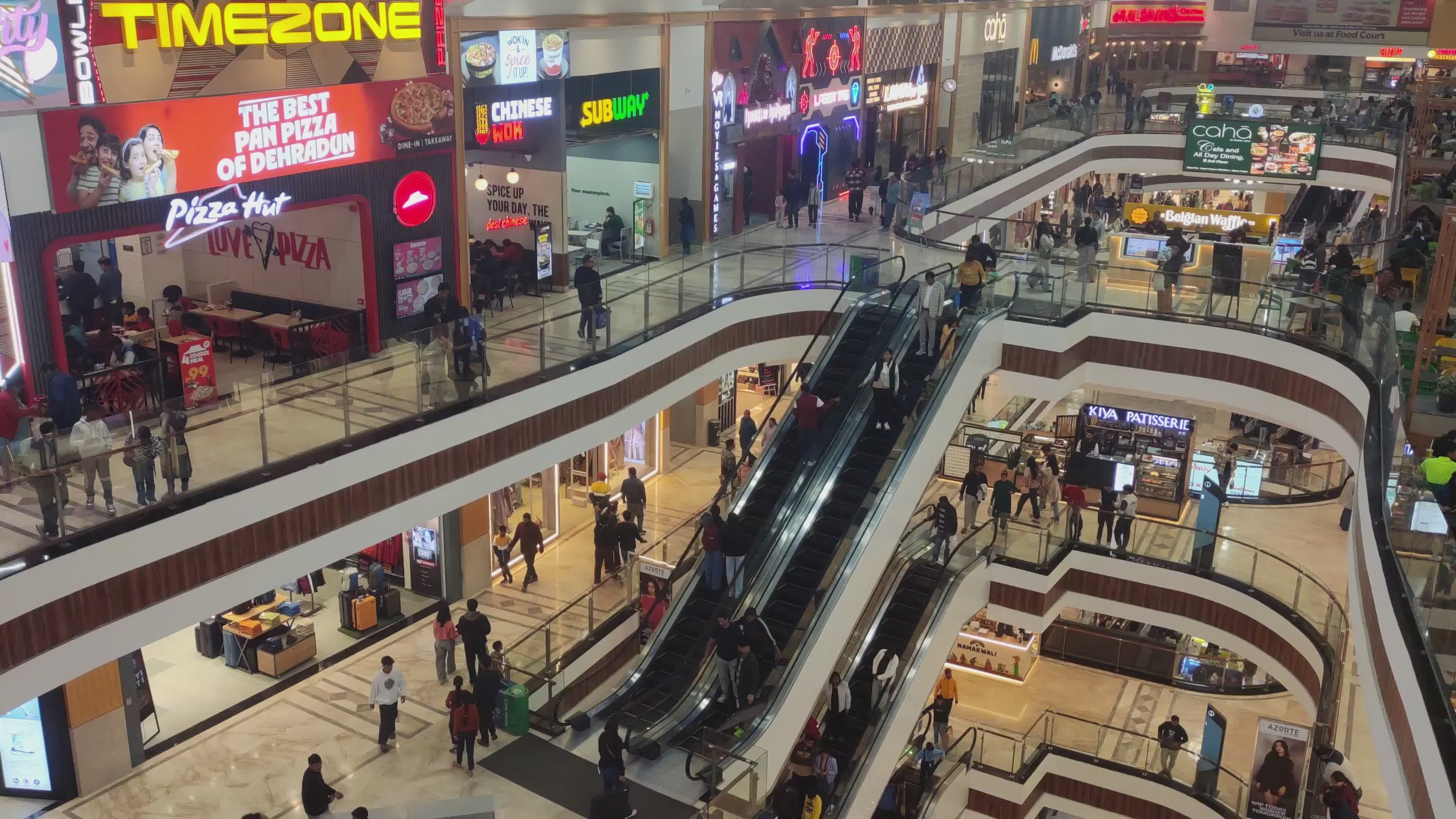 Bustling Shopping Mall with Escalators Free Stock Video Footage ...