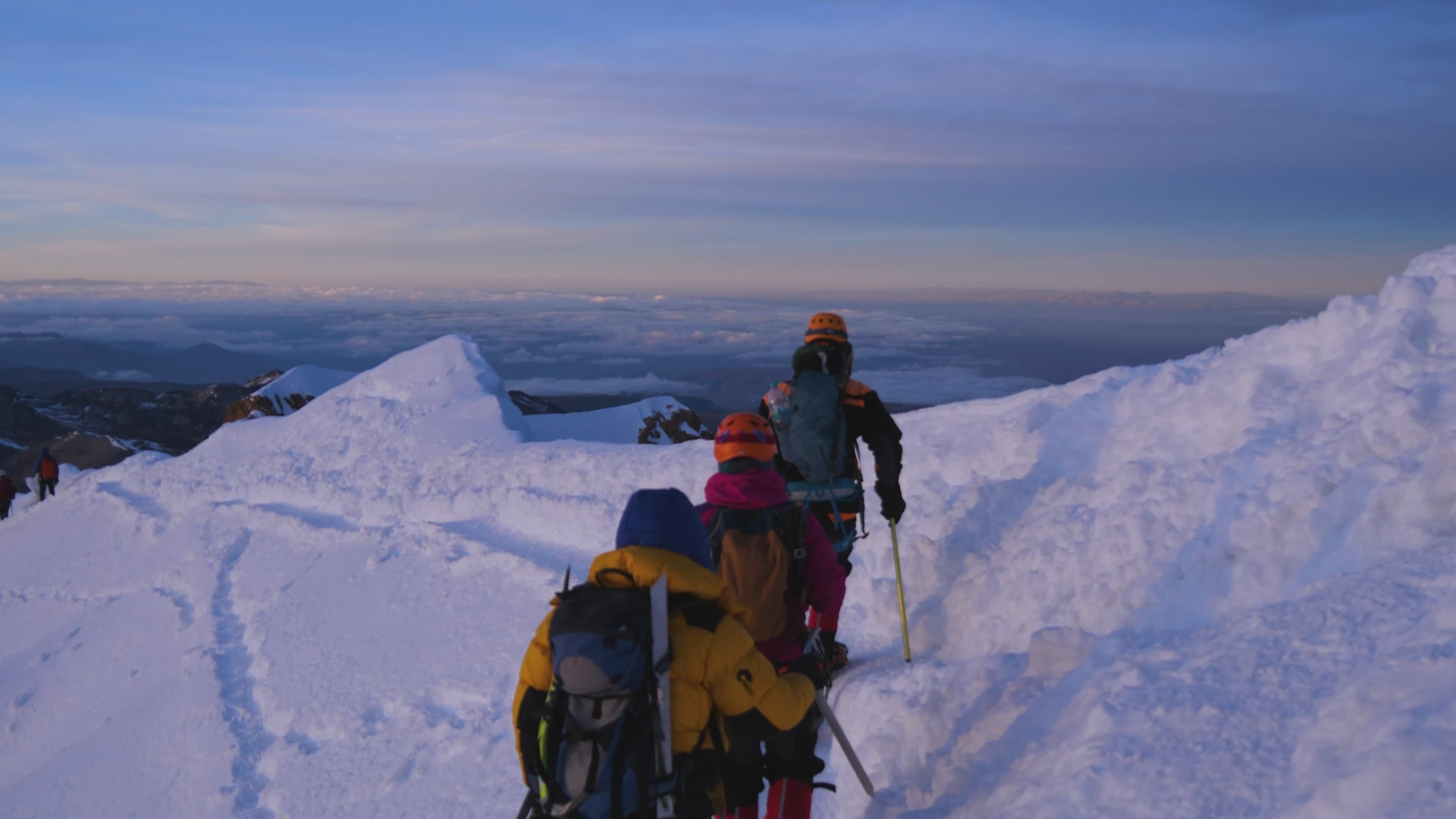 Sunrise Mountaineering Adventure in the Andes Free Stock Video Footage ...