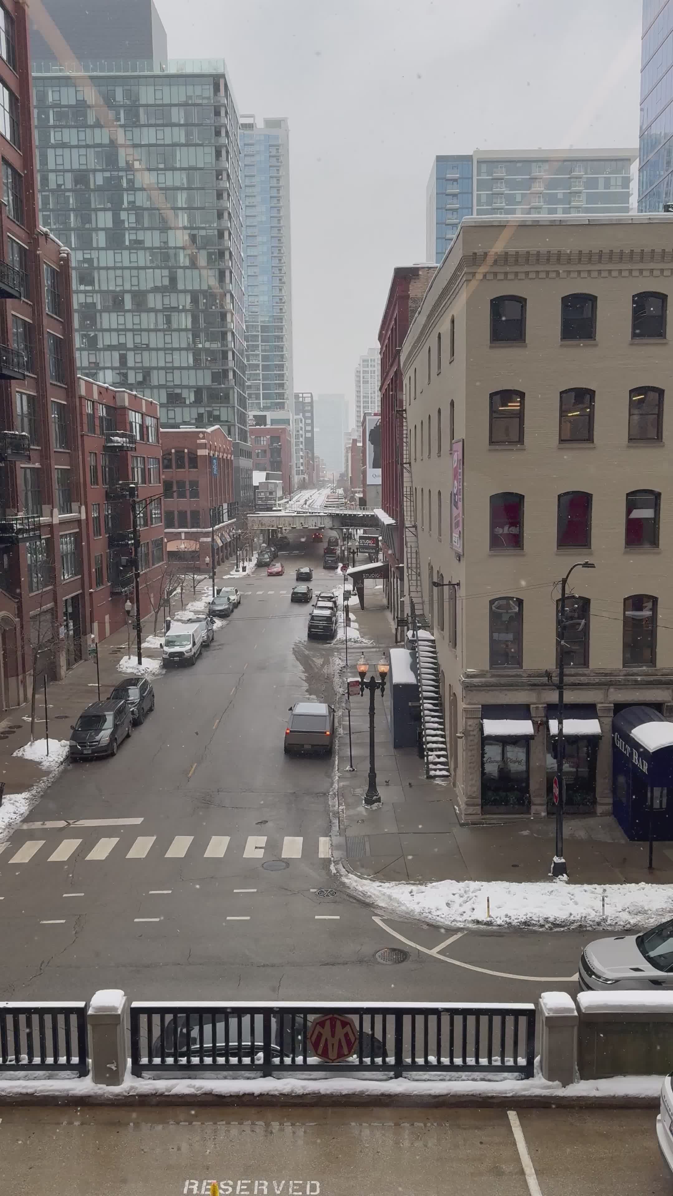 Urban Winter Street View with Snowfall Free Stock Video Footage ...