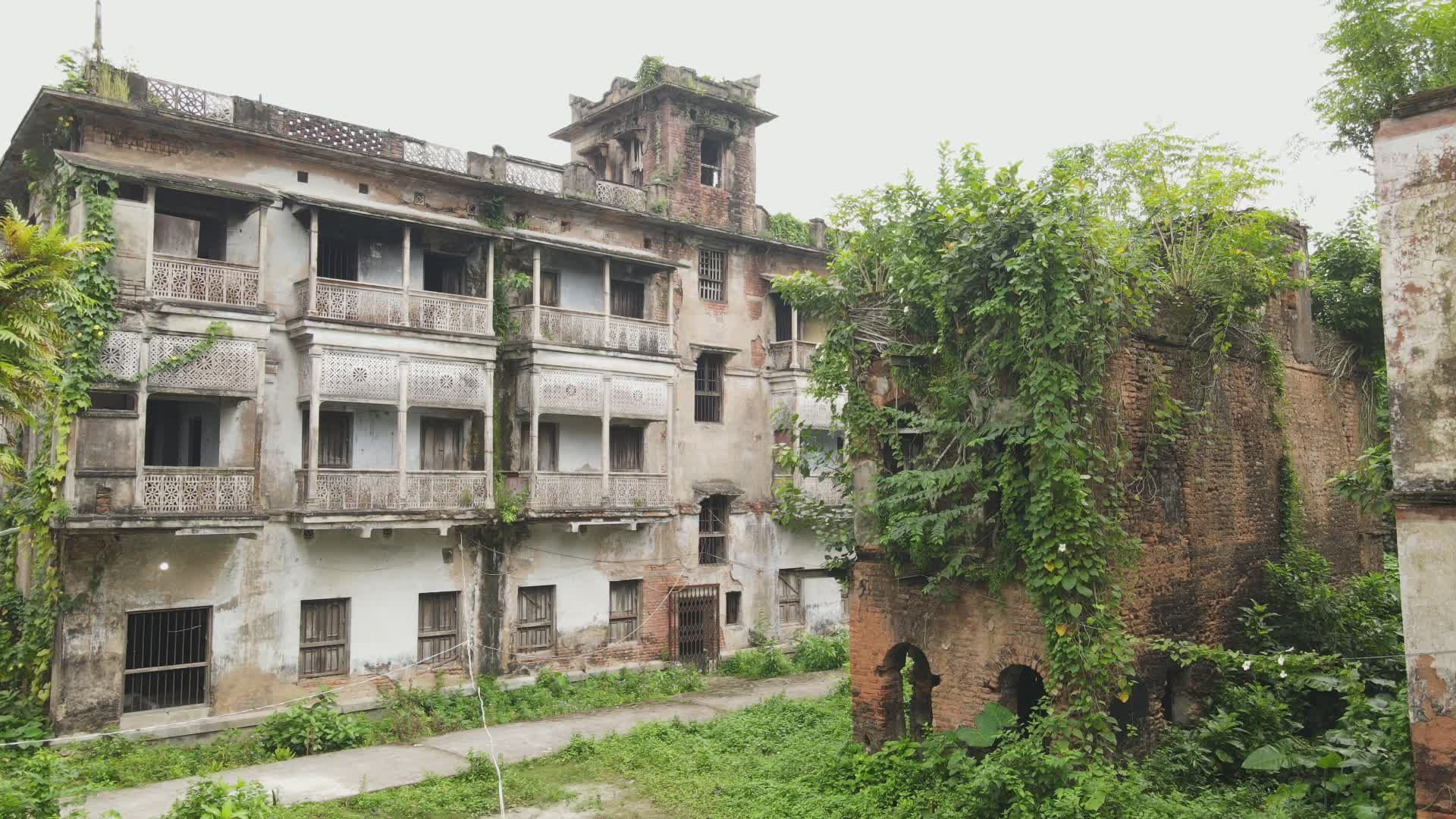Historic Nawab Palace Amidst Lush Tangail Scenery Free Stock Video ...