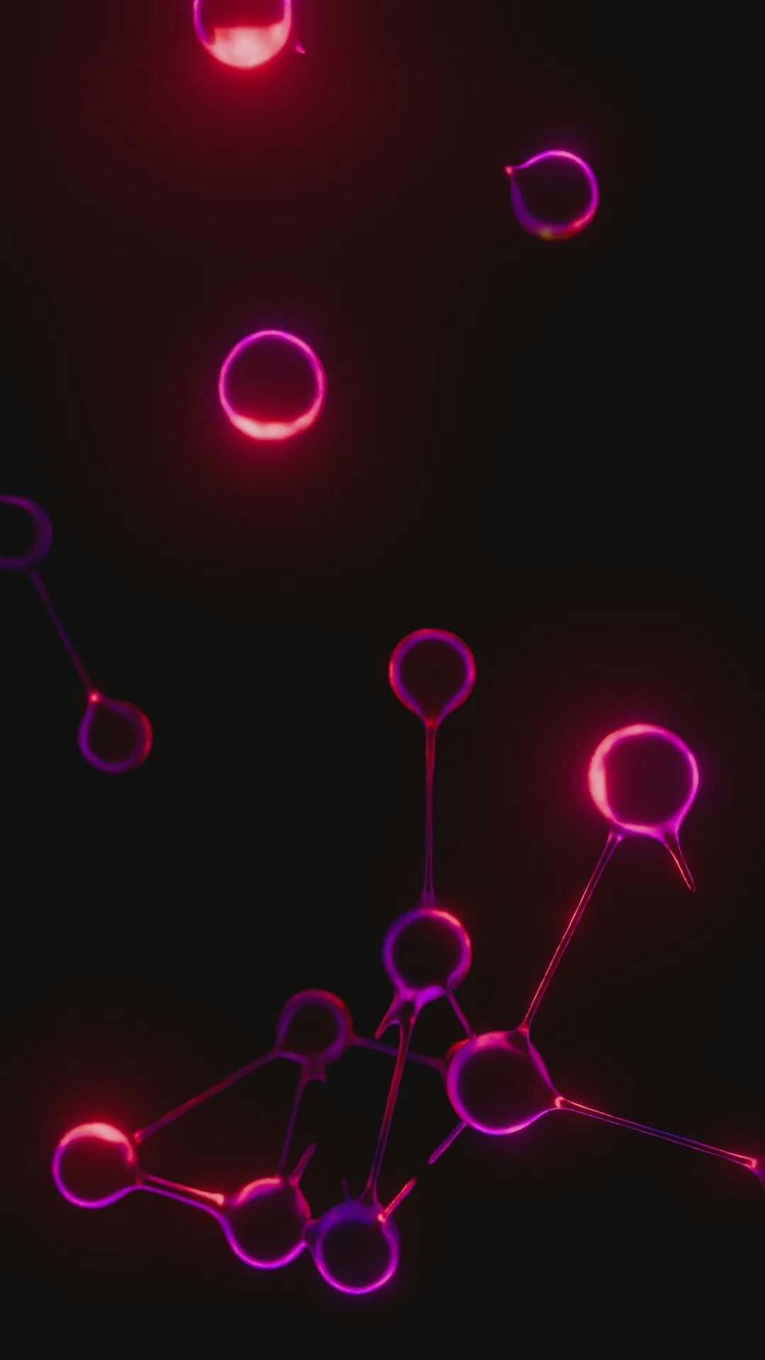 Abstract Neon Molecular Structure Animation Free Stock Video Footage ...