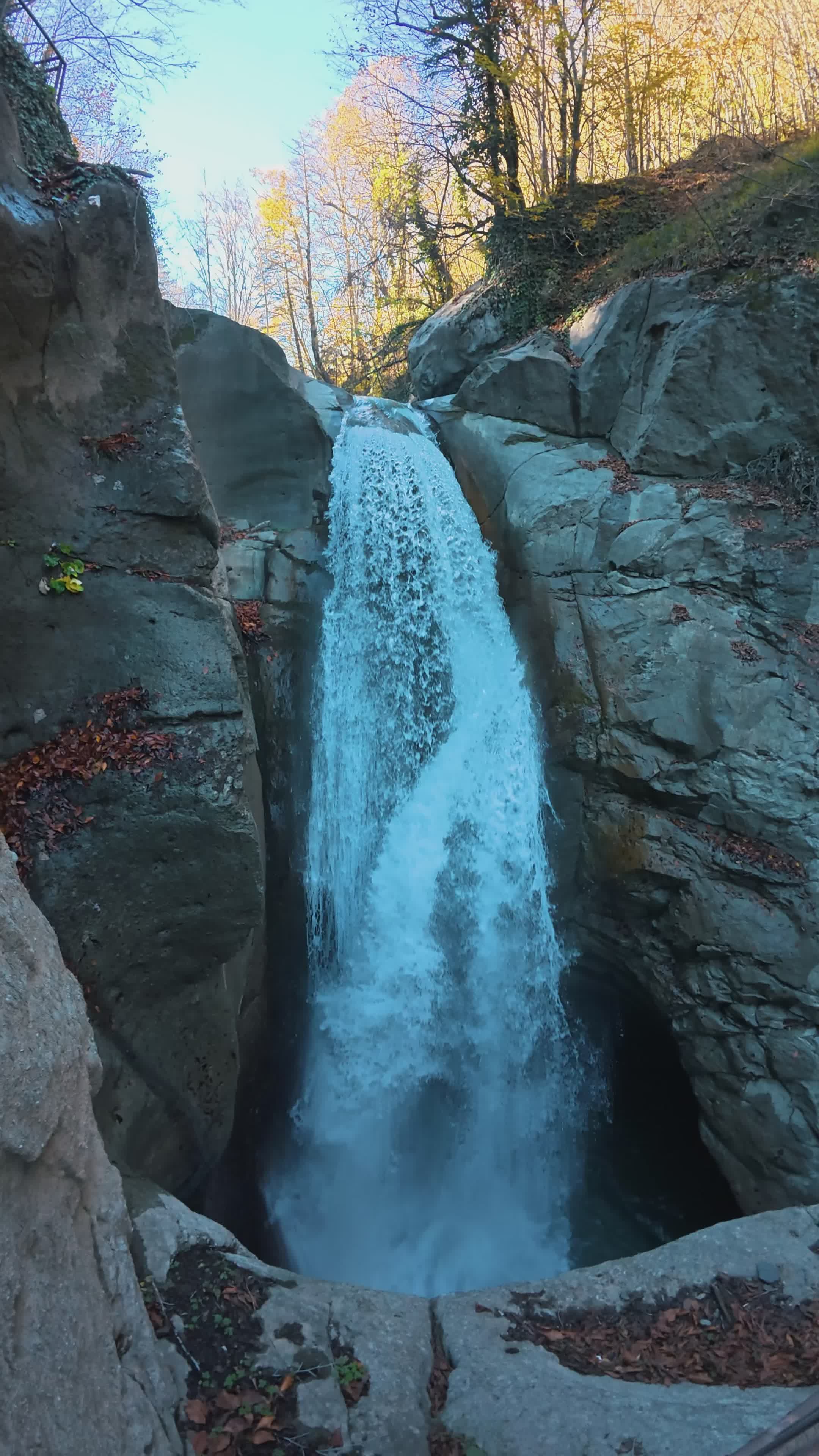 Majestic Waterfall in Scenic Mountain Setting Free Stock Video Footage ...