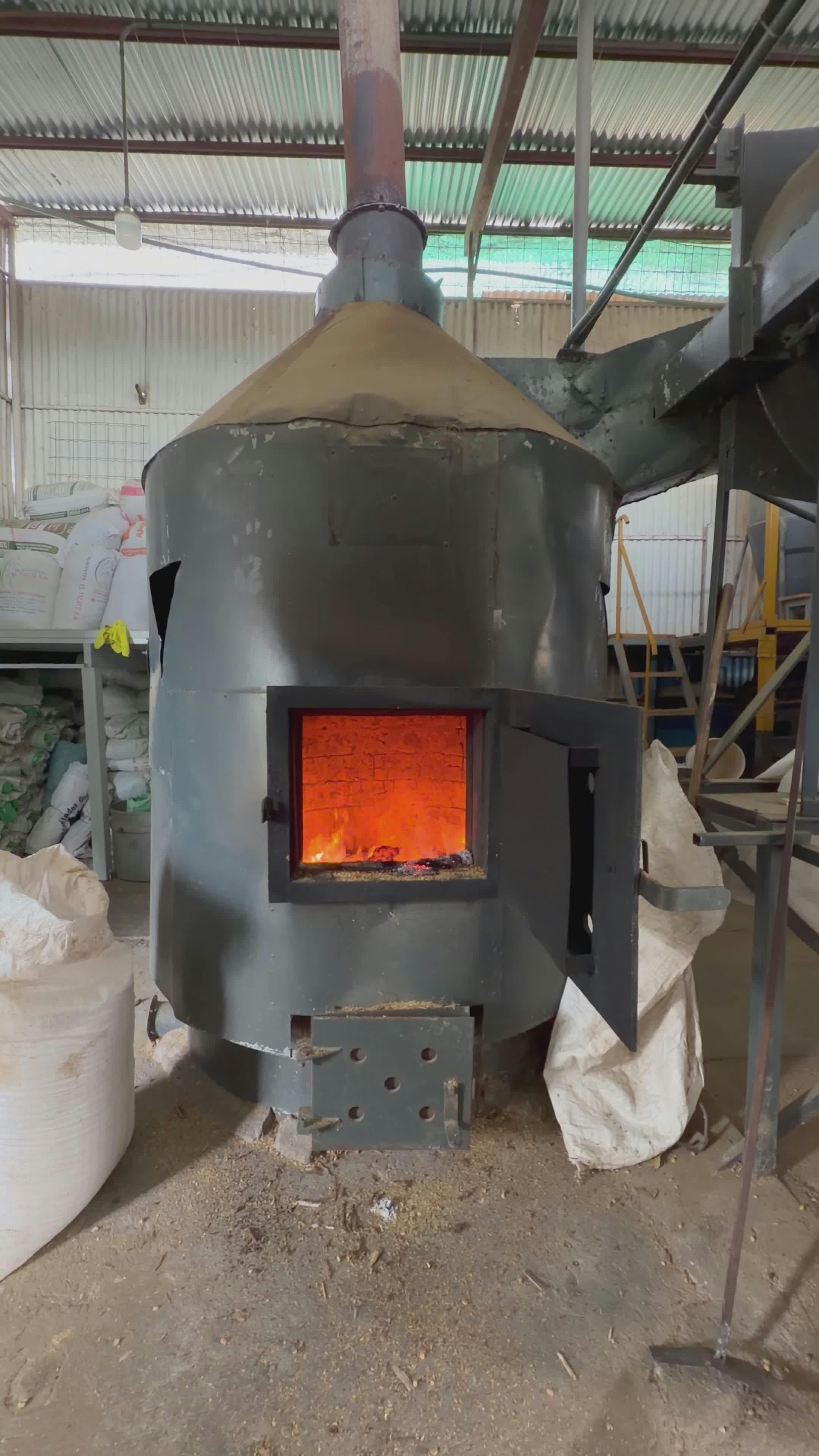 Industrial Furnace with Glowing Fire Inside Free Stock Video Footage ...