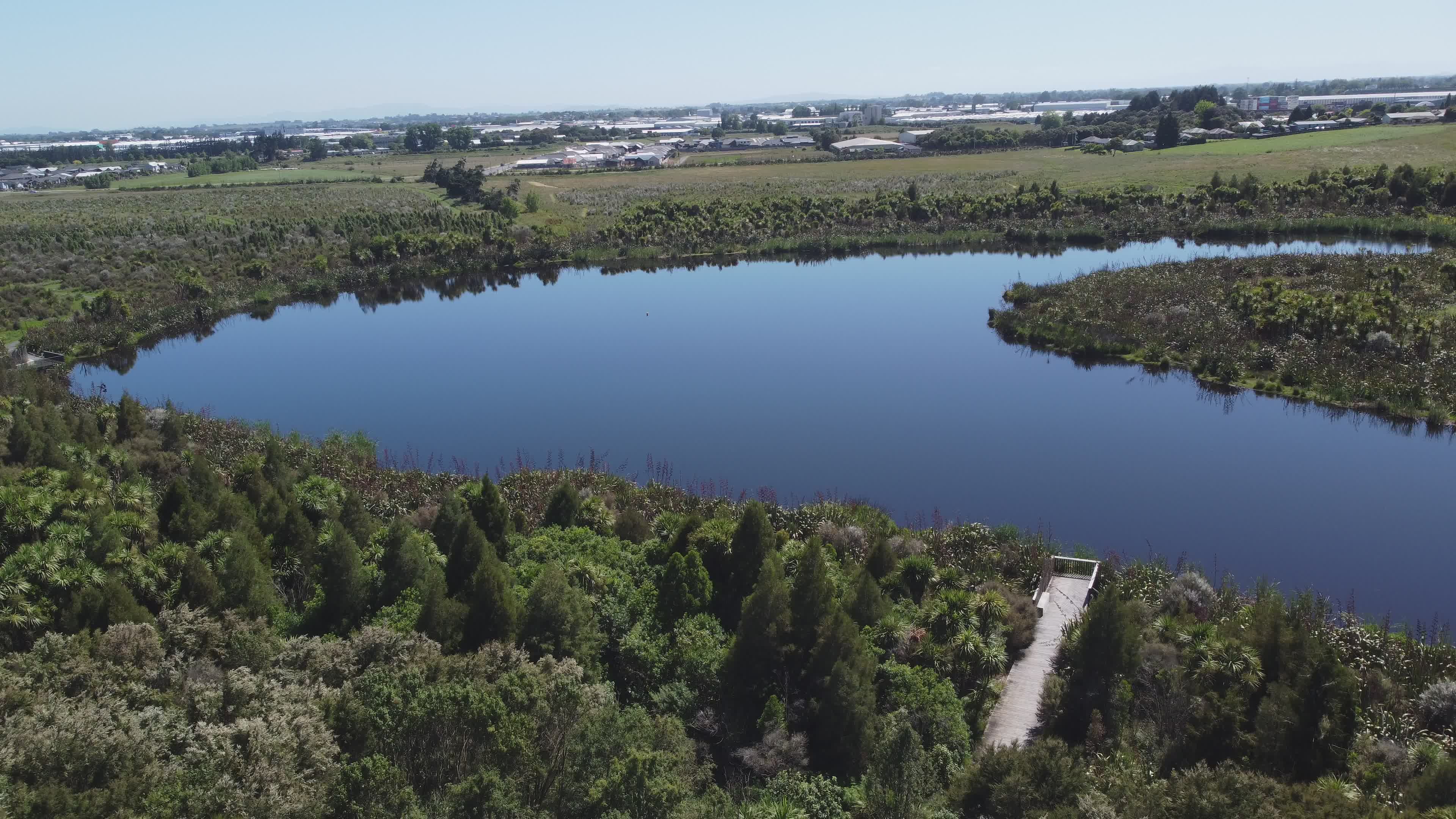 Tranquil Aerial View of Lake in Hamilton, NZ Free Stock Video Footage ...