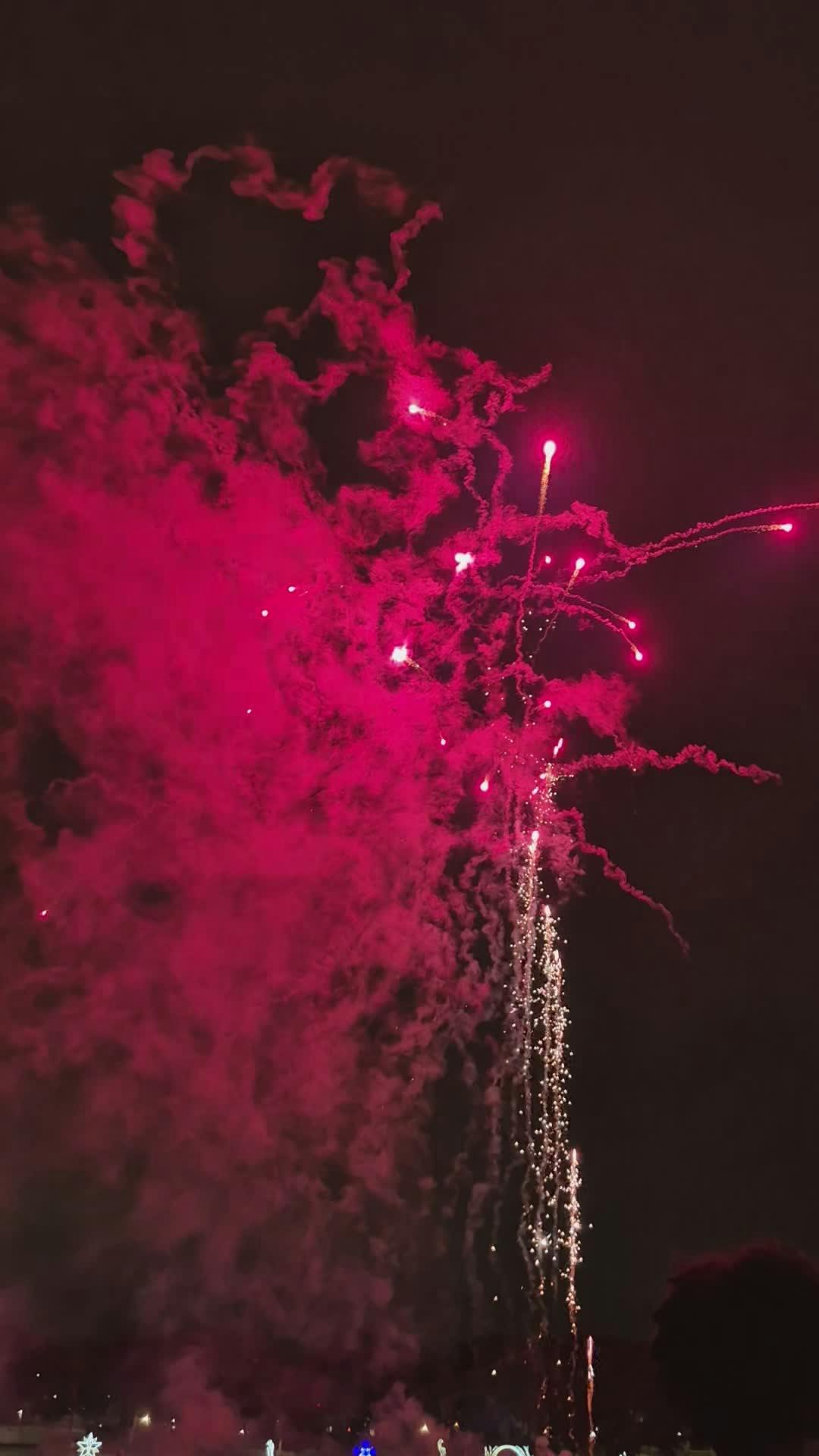 Vibrant Red Fireworks Display at Night Free Stock Video Footage ...