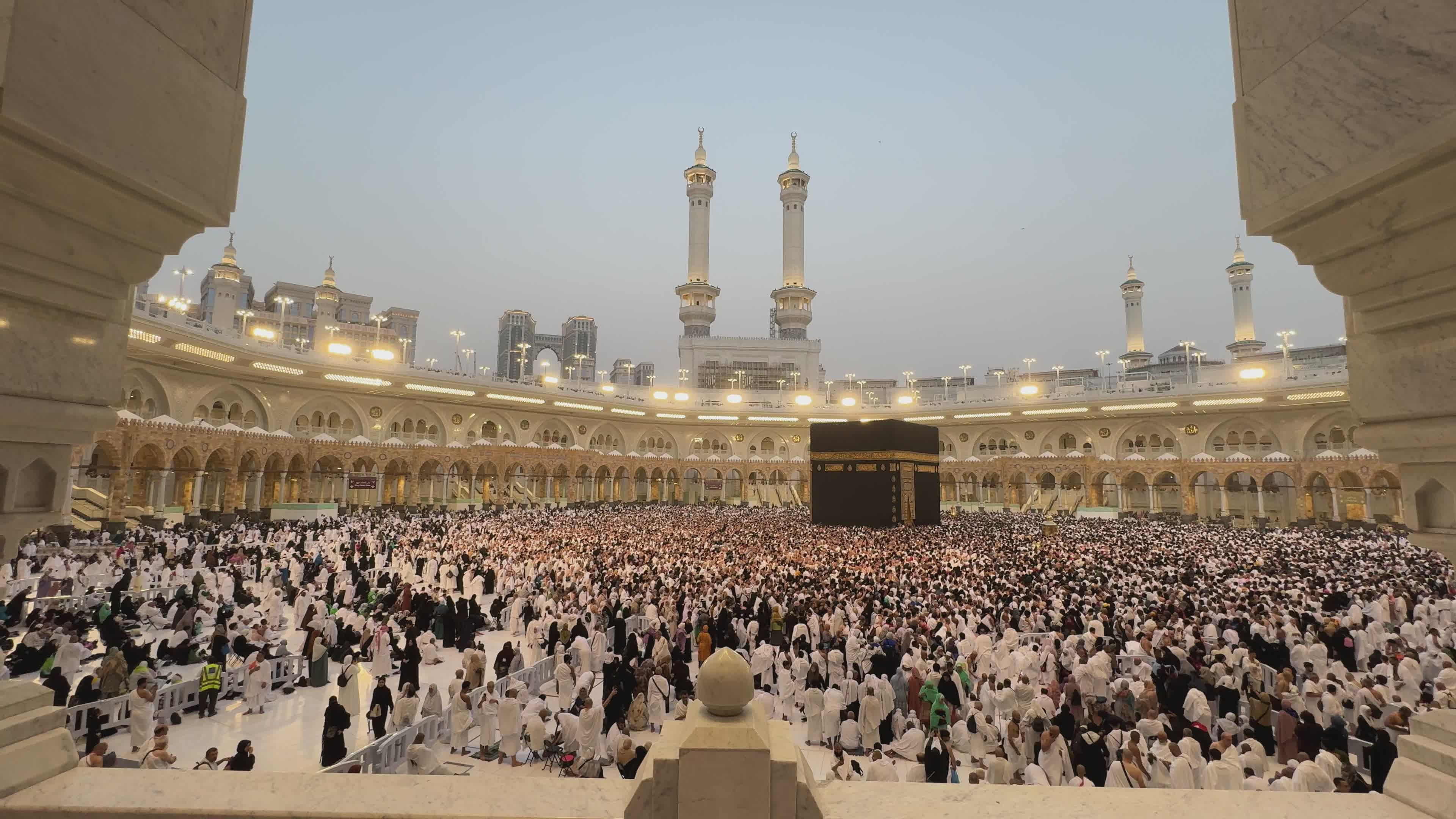 Aerial View of Hajj Pilgrims at Kaaba Free Stock Video Footage, Royalty ...