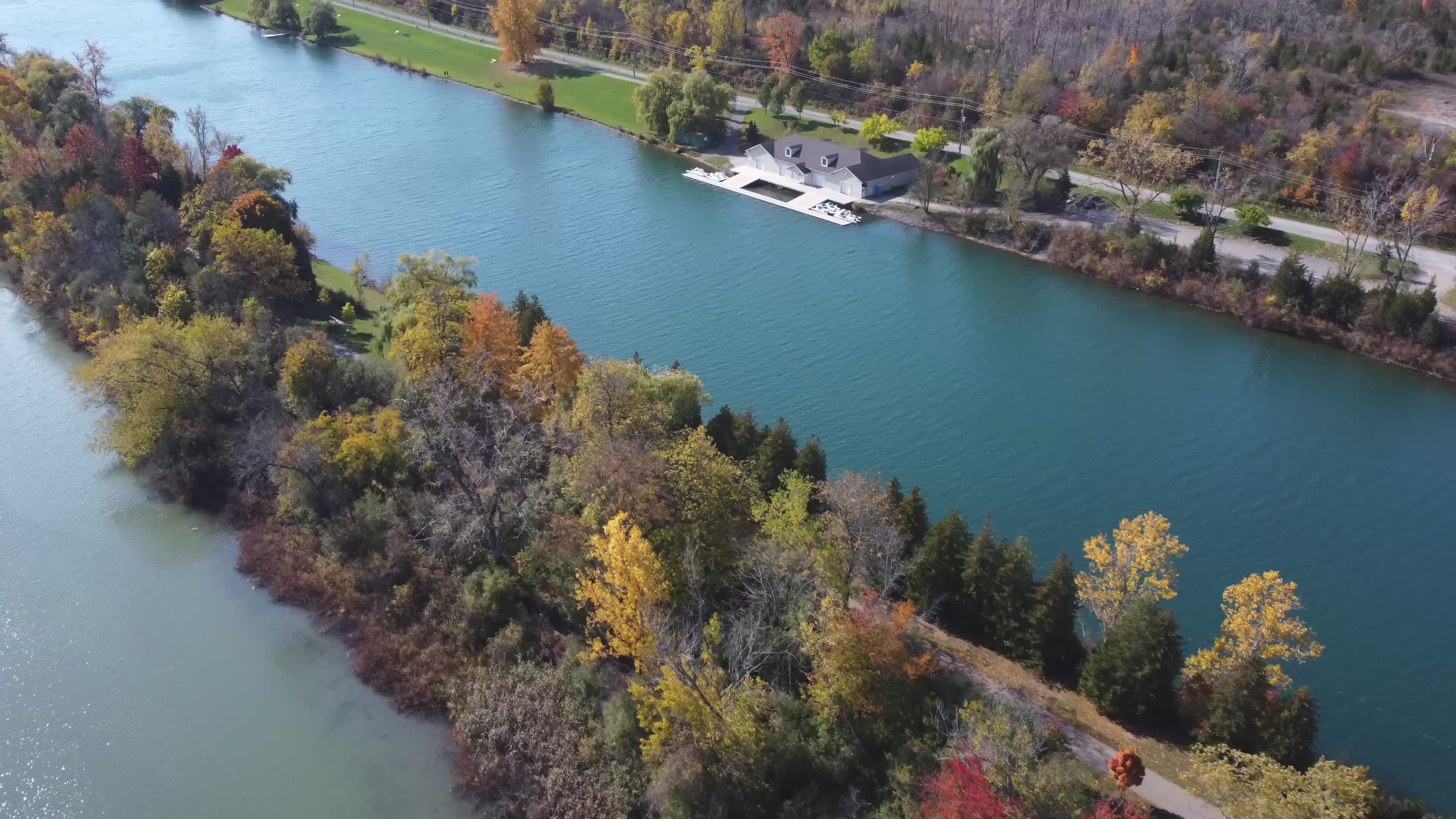 Aerial View of Fall Colors in Ontario, Canada Free Stock Video Footage ...