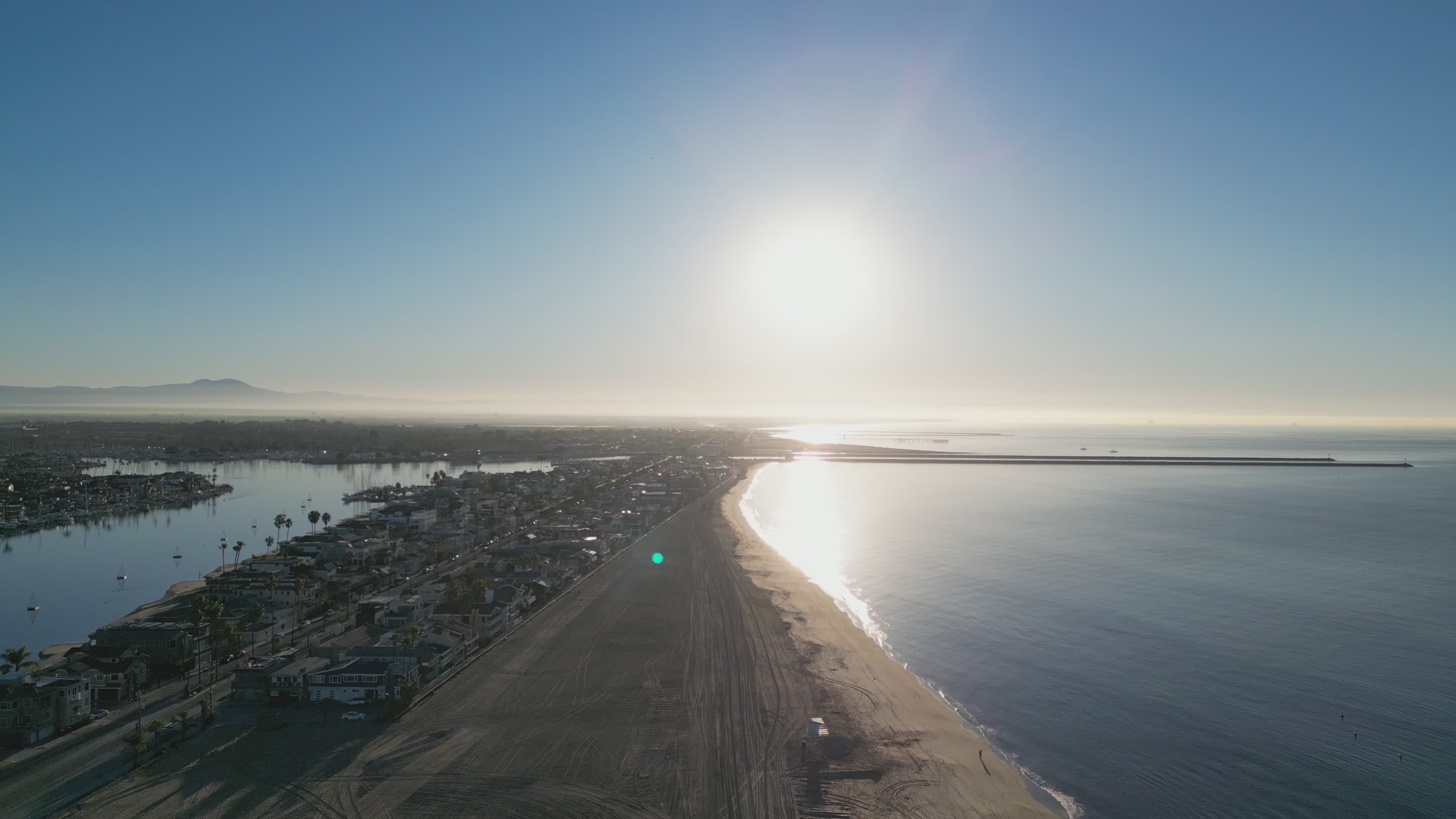 Aerial Drone View of Southern California Beach Free Stock Video Footage ...