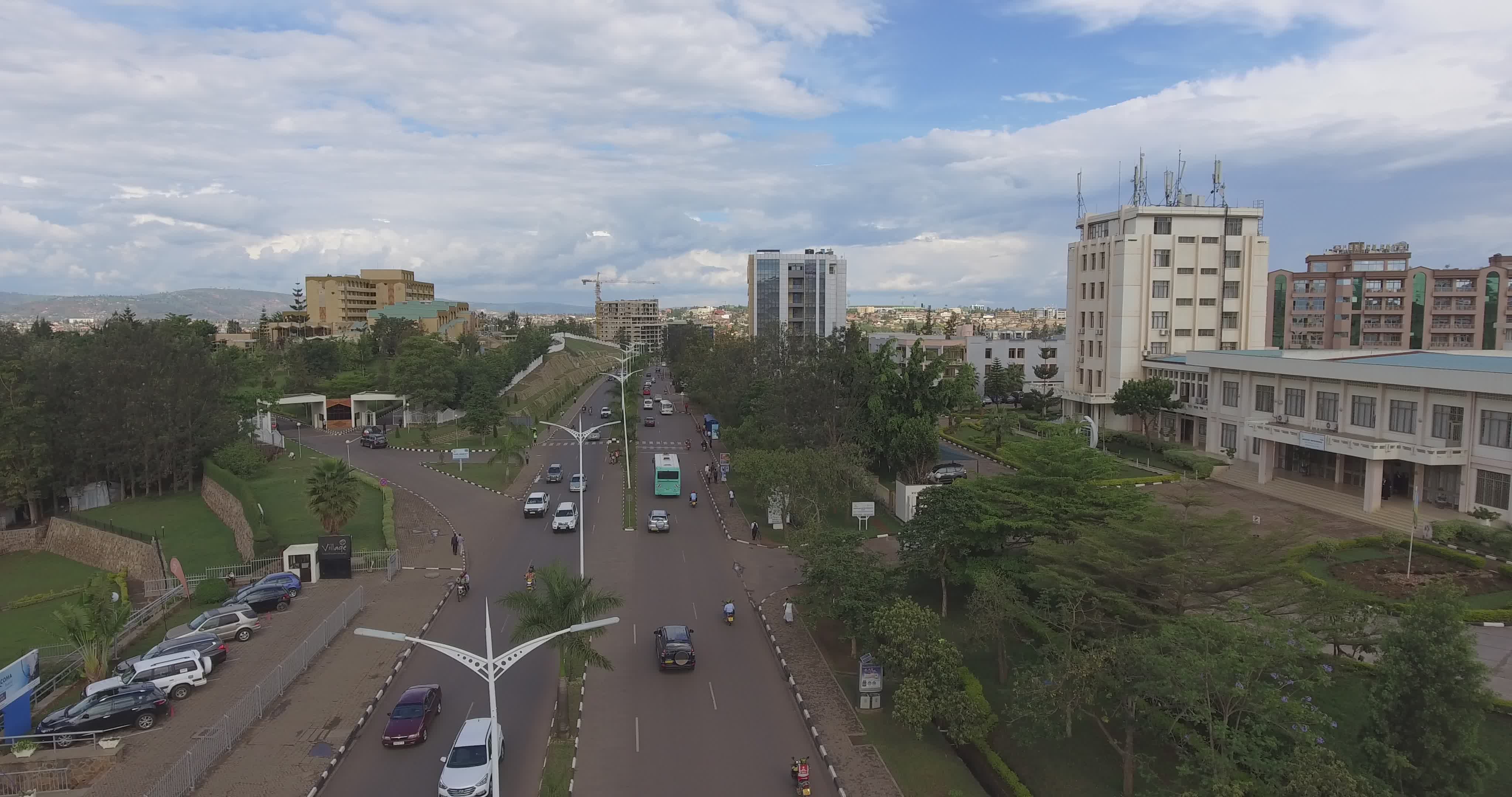 Diverse Aerial View of Kigali City Street Free Stock Video Footage ...