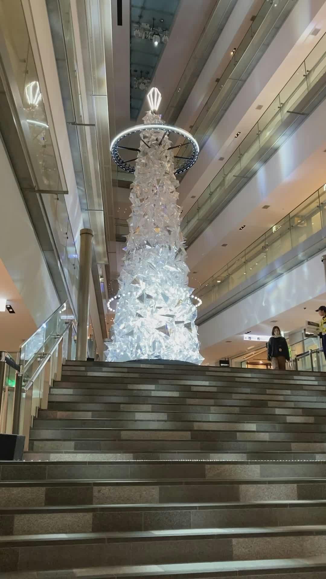 Giant Christmas Tree in Shopping Mall Atrium Free Stock Video Footage ...