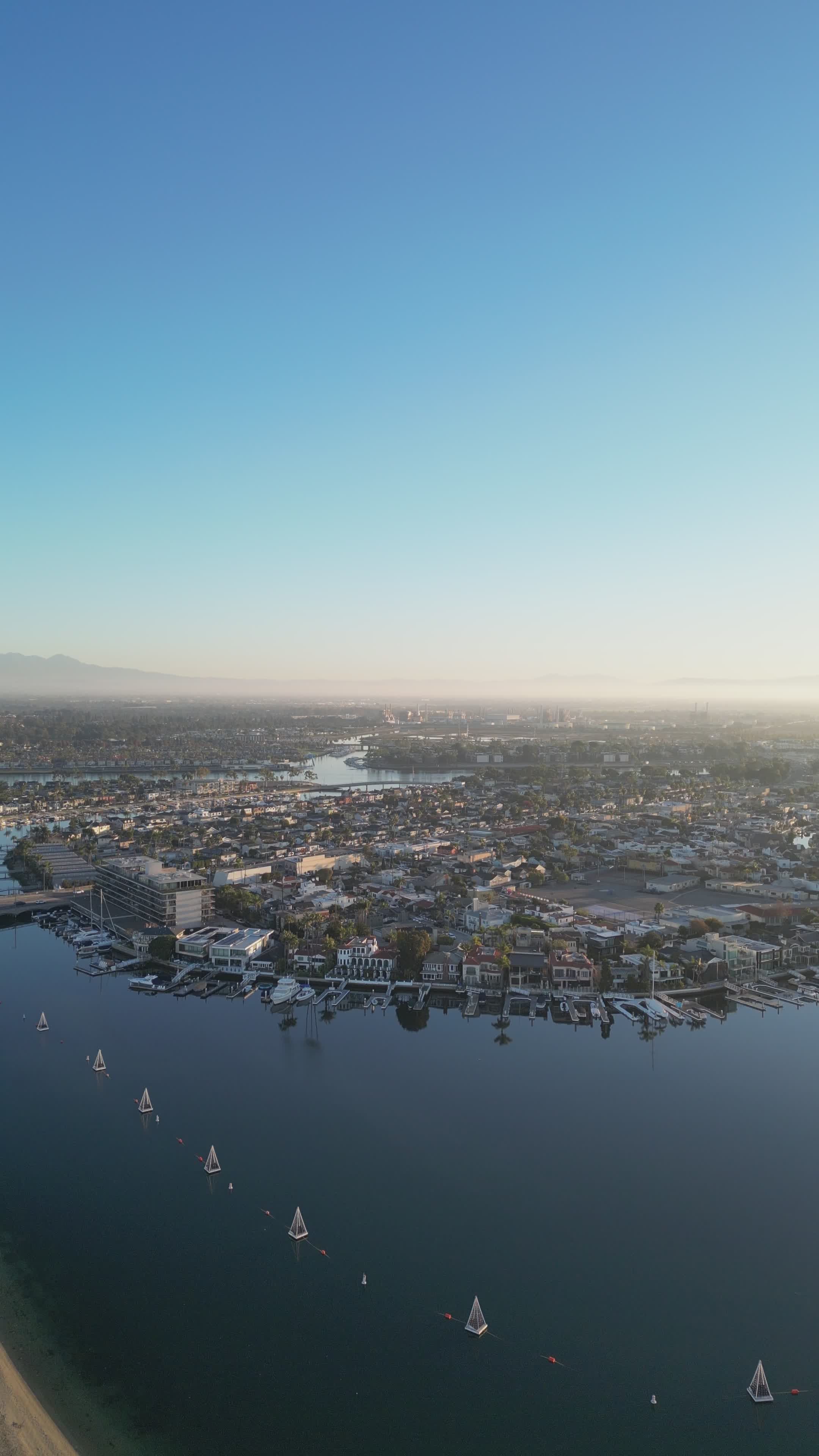 Aerial View of Long Beach Sunrise Free Stock Video Footage, Royalty ...