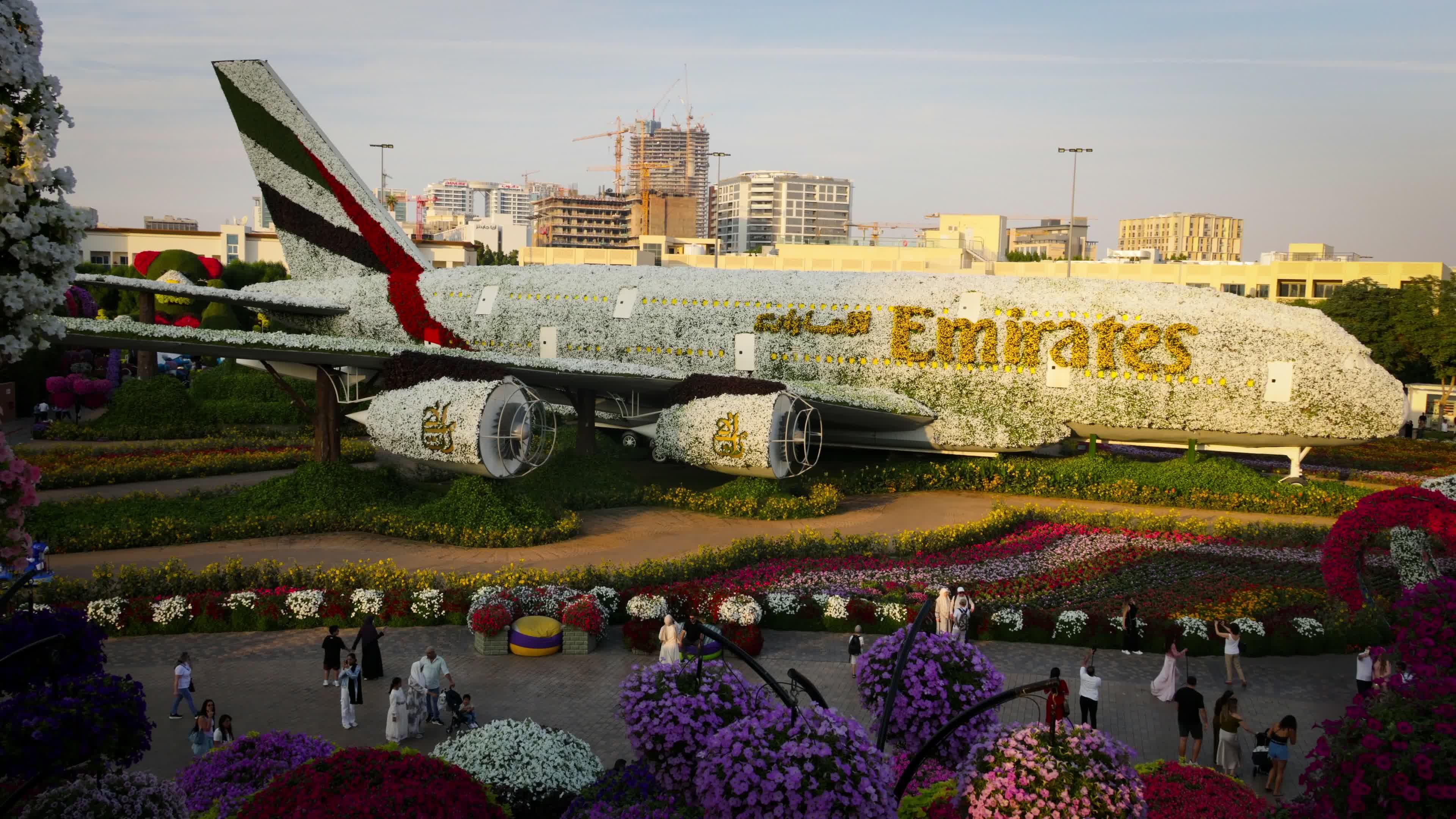 Floral Emirates A380 Display at Dubai Miracle Garden Free Stock Video ...