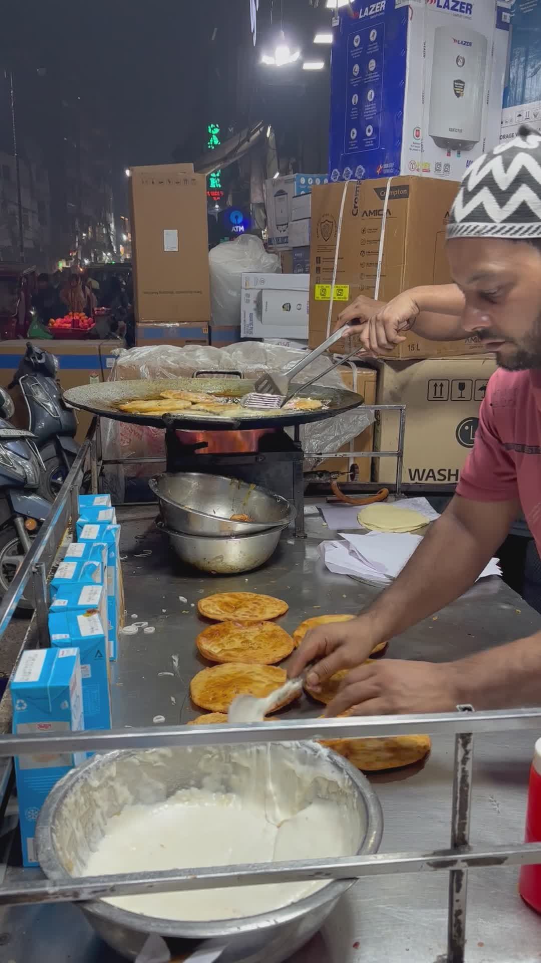 Street Vendor Preparing Delicious Papdi Chaat Free Stock Video Footage ...