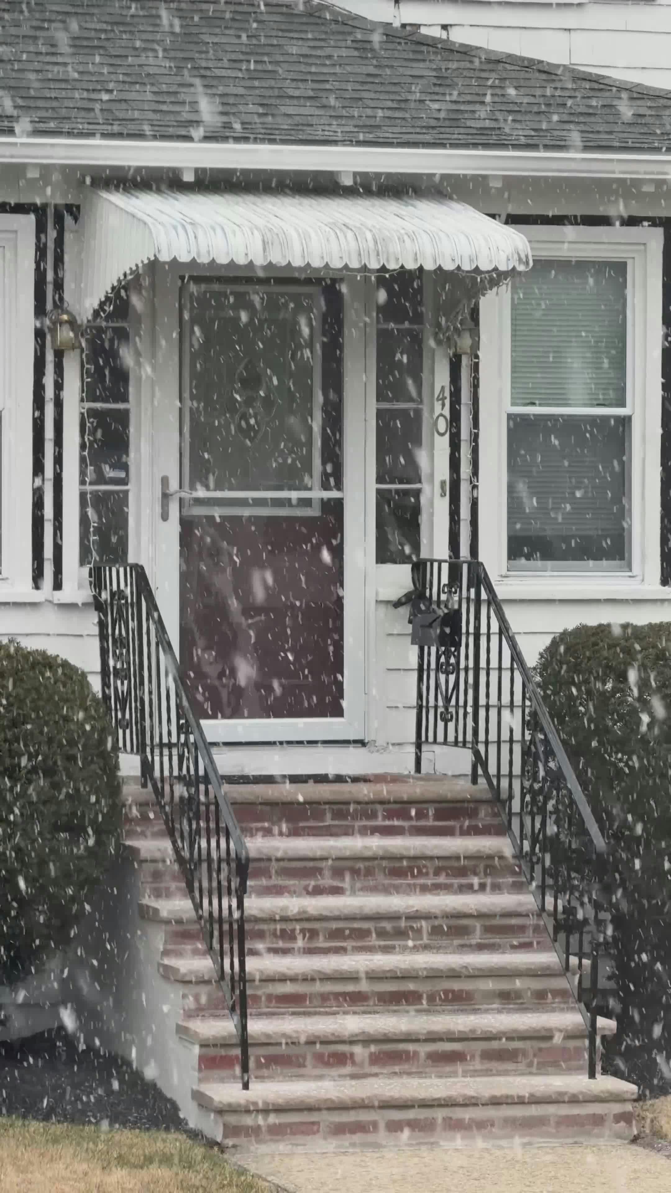 Snowfall on Suburban House Front Door Free Stock Video Footage, Royalty ...