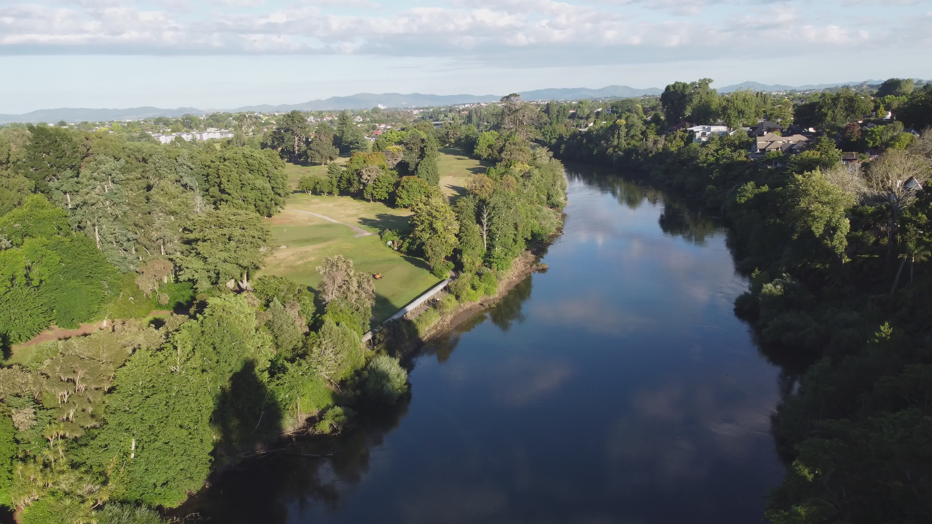 Scenic Aerial View of Waikato River in Hamilton Free Stock Video ...