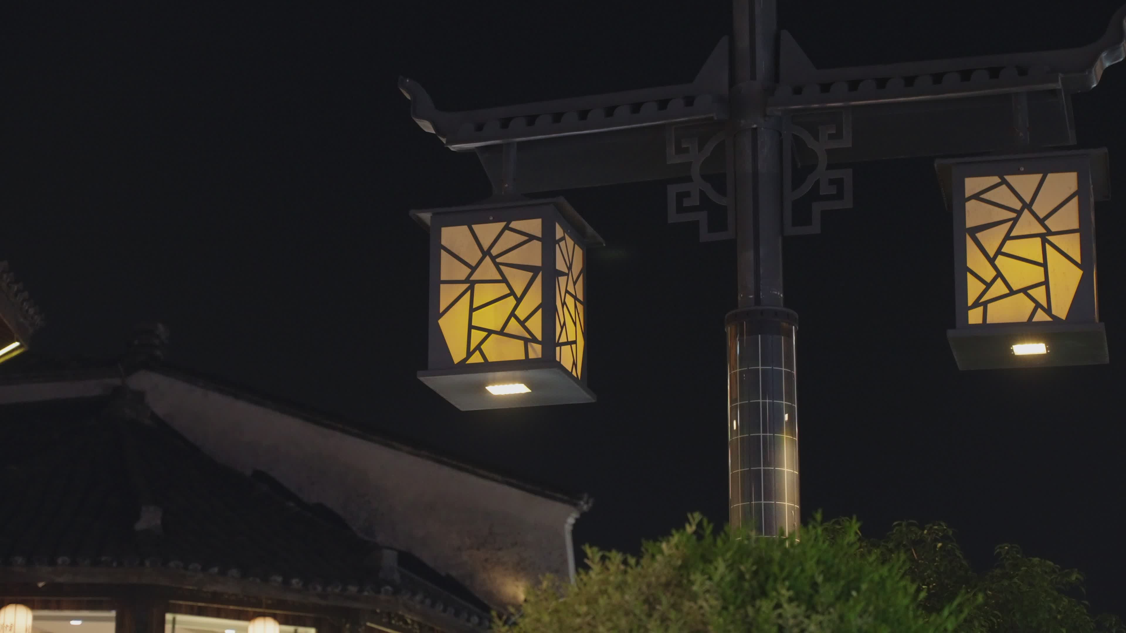 Illuminated Traditional Chinese Lanterns at Night Free Stock Video ...