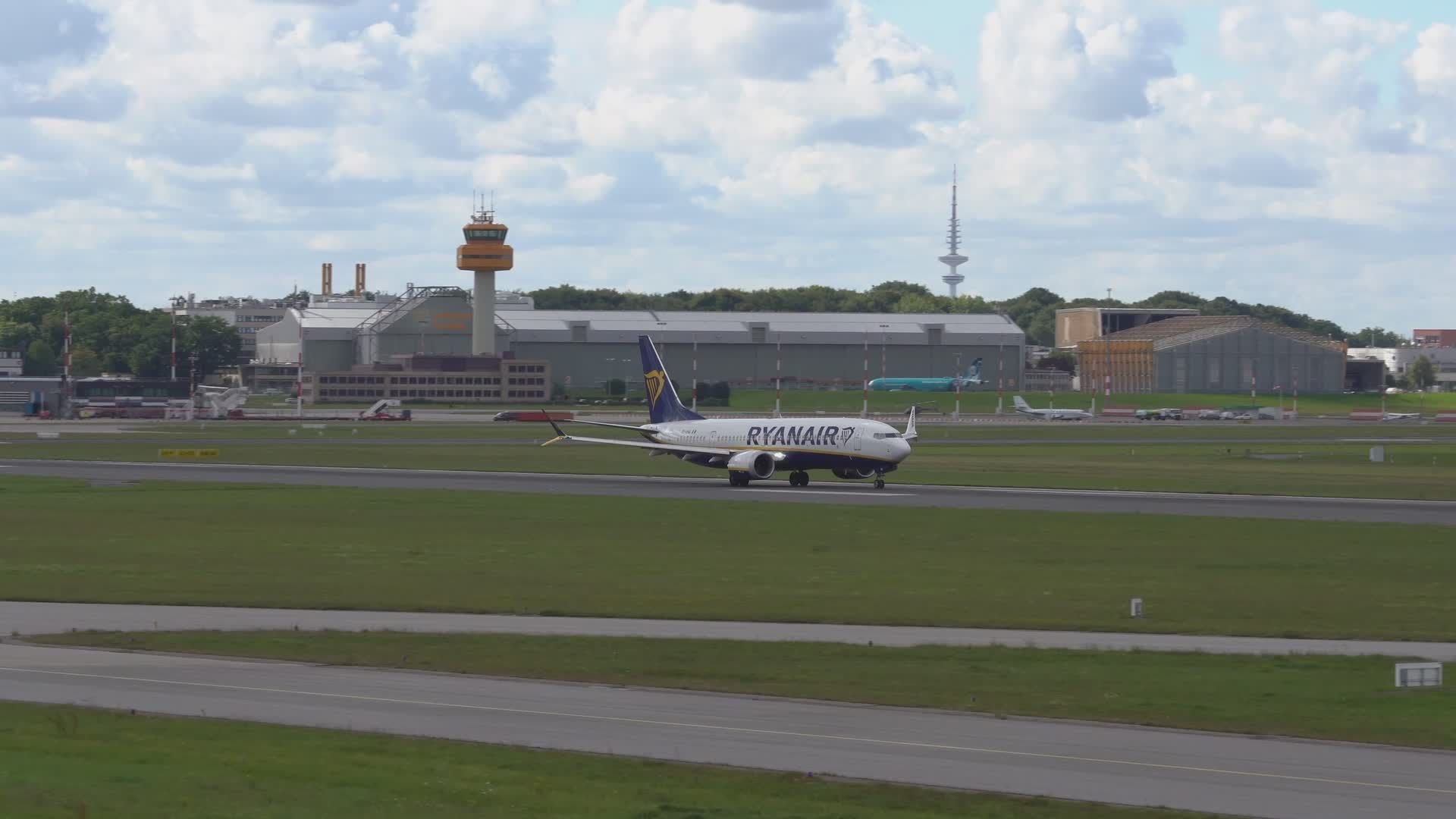 Ryanair Jet Landing at Hamburg Airport Free Stock Video Footage ...
