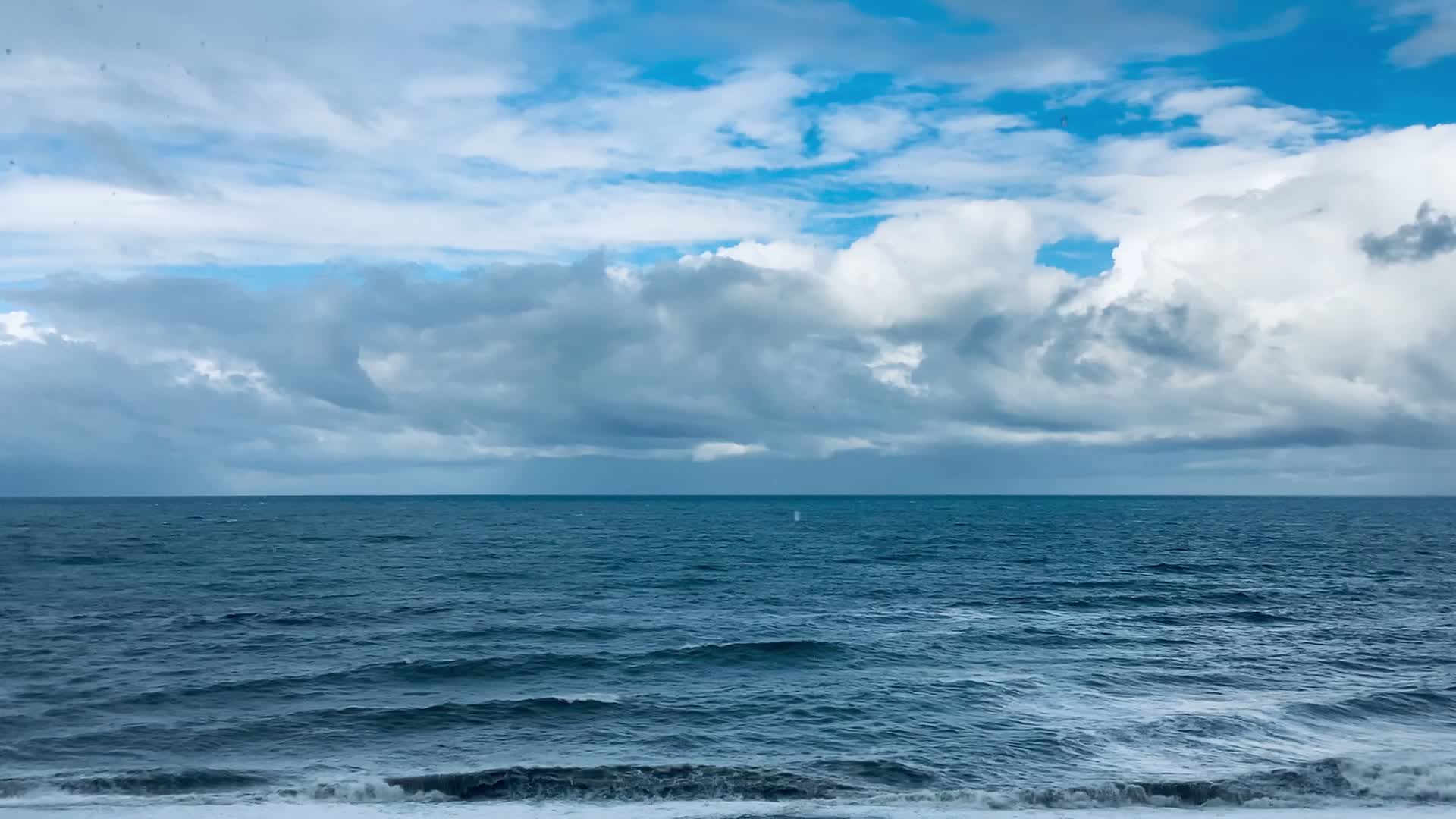Serene Ocean View Under Cloudy Sky Free Stock Video Footage, Royalty ...